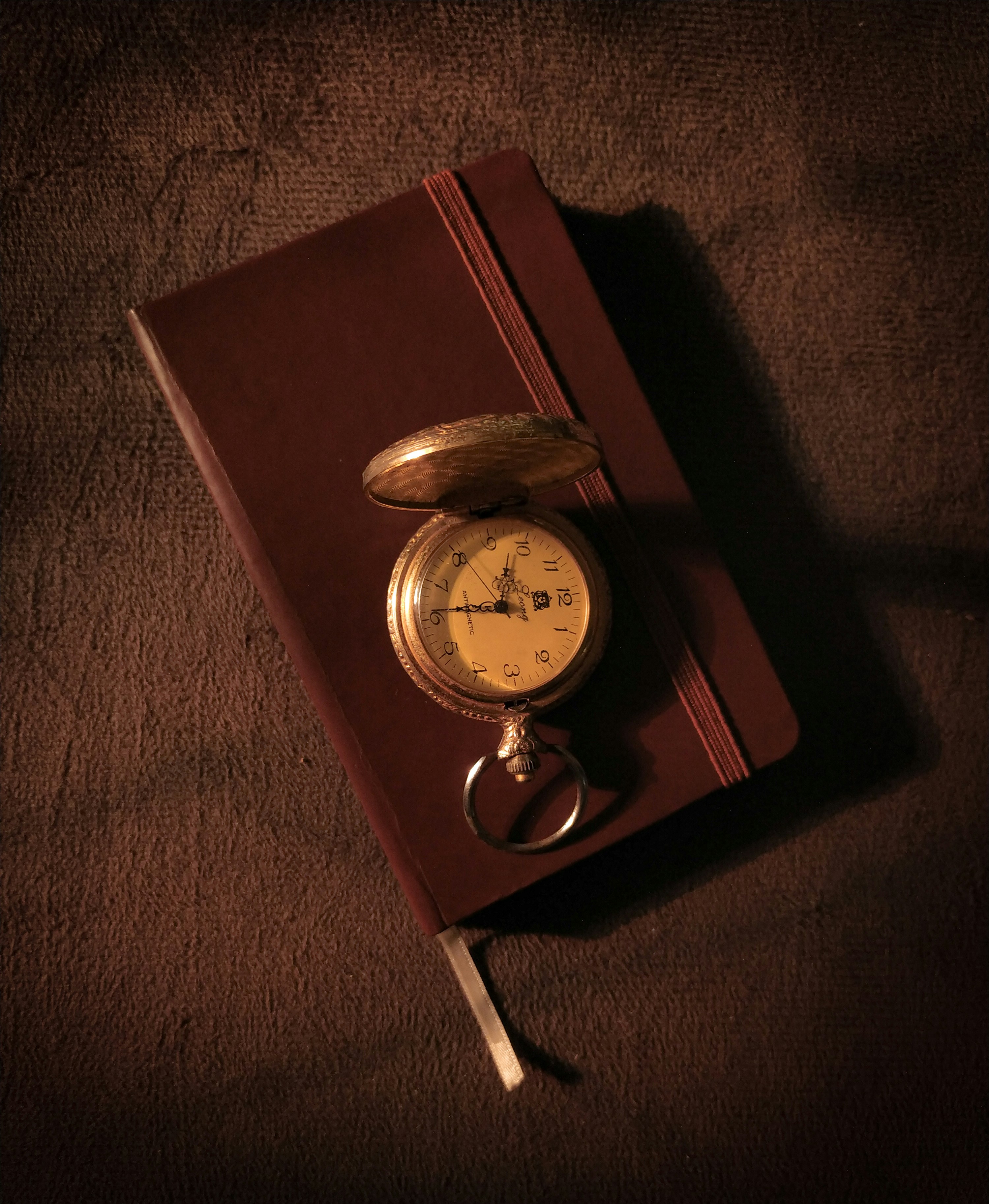 Pocket Timekeeper on a Velvet Page
