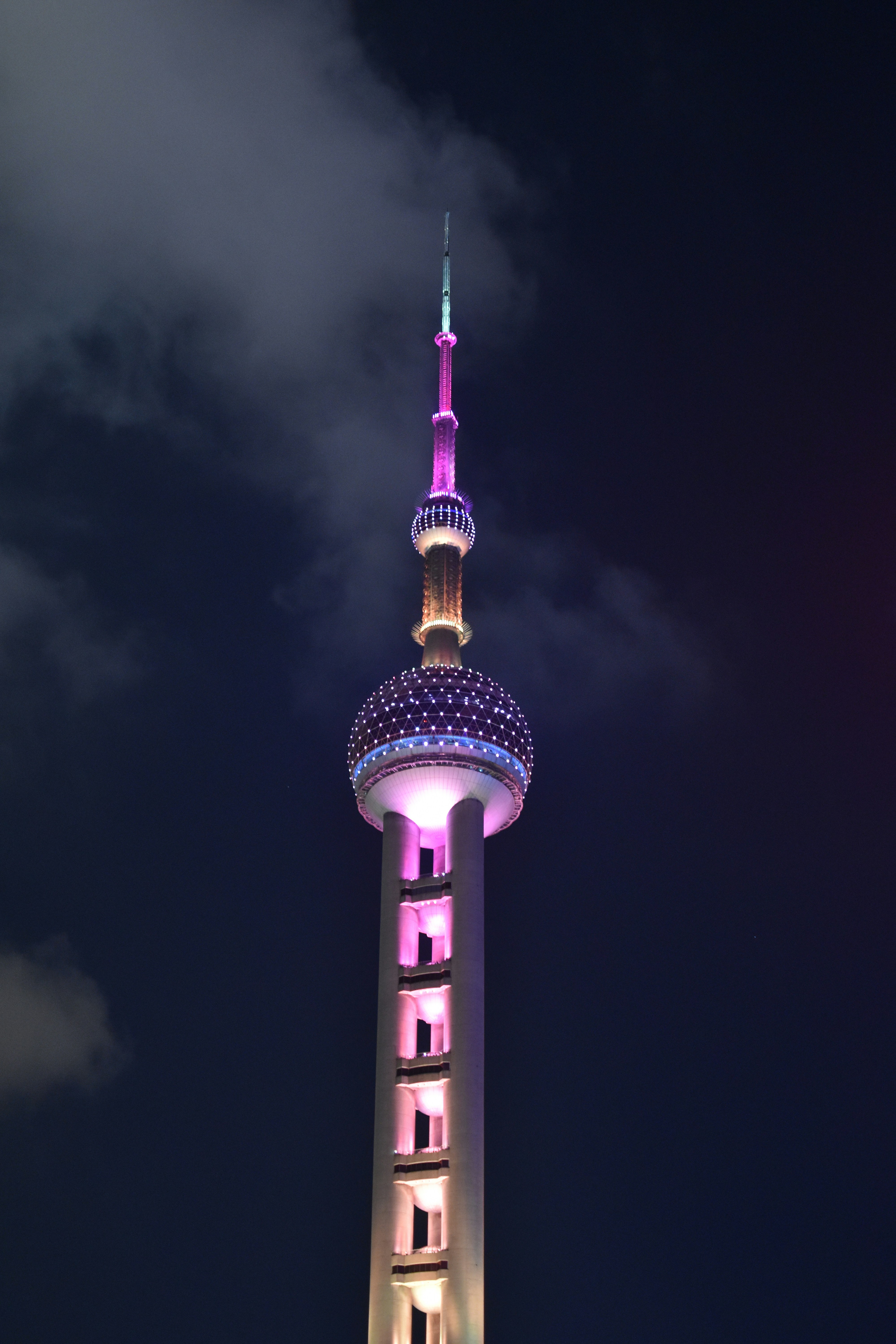 Violet Pulse on the Pearl: Night Portrait of Shanghai's Icon