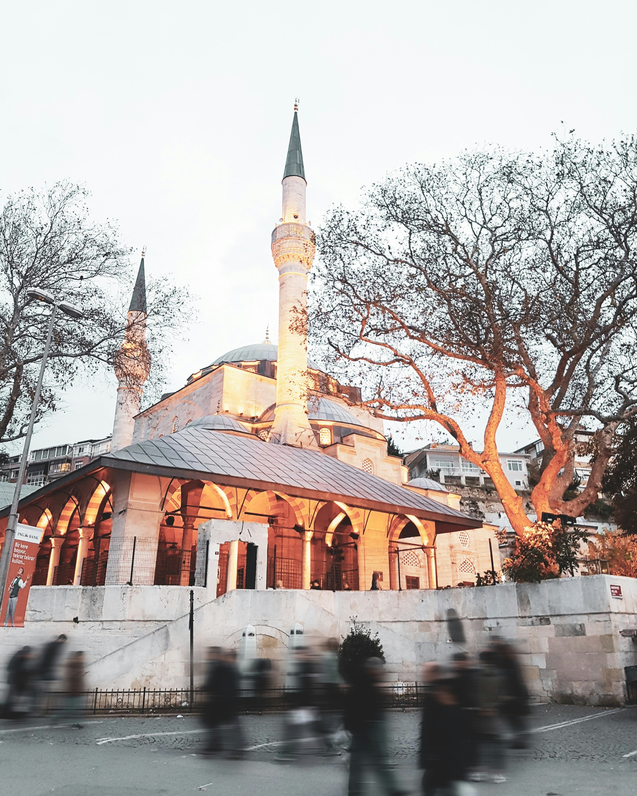Golden Hour Minarets: Mosque Illuminated as Footfall Trails BlurResul Menteş 🇹🇷