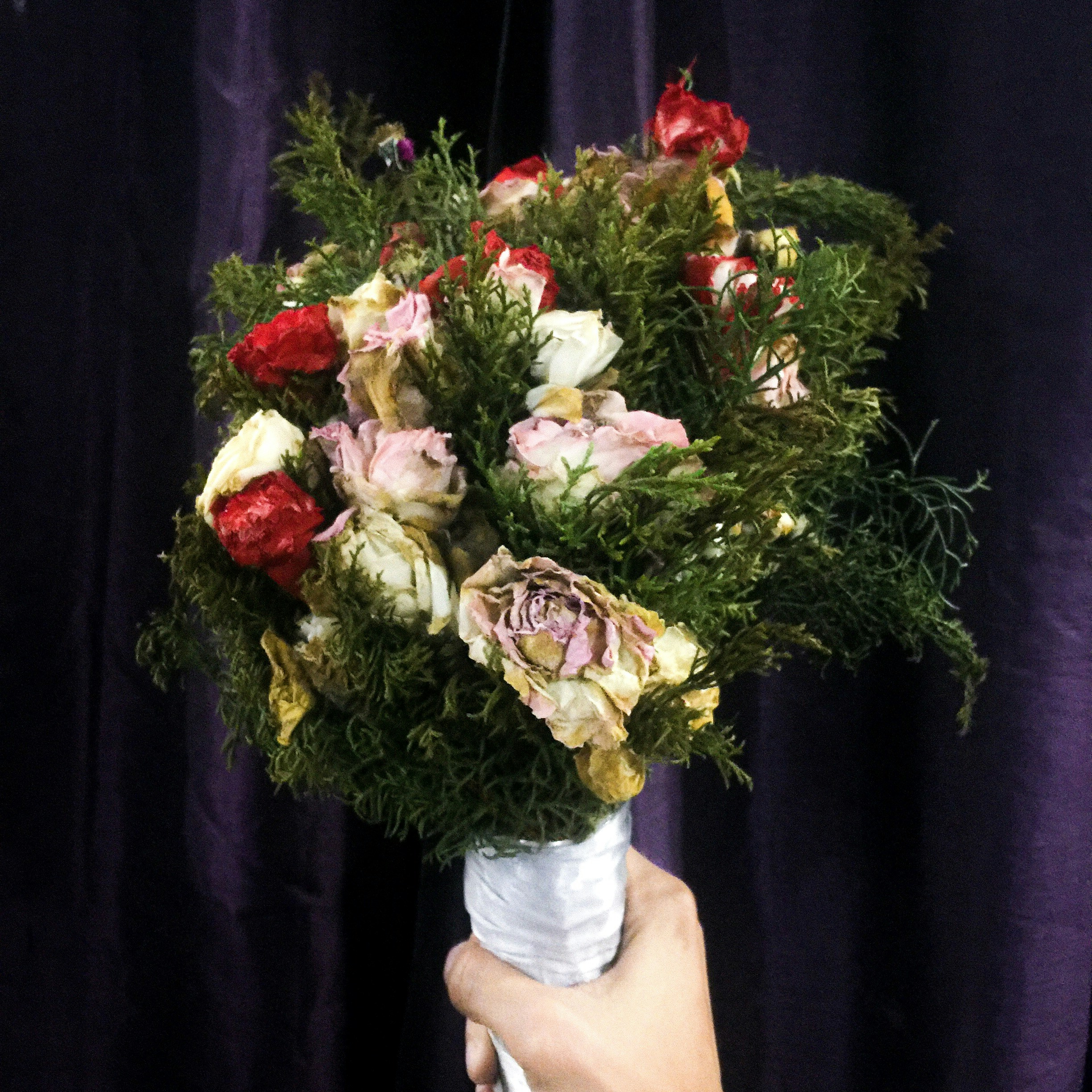Velvet Night Bouquet: A Hand-Held Chorus of Roses
