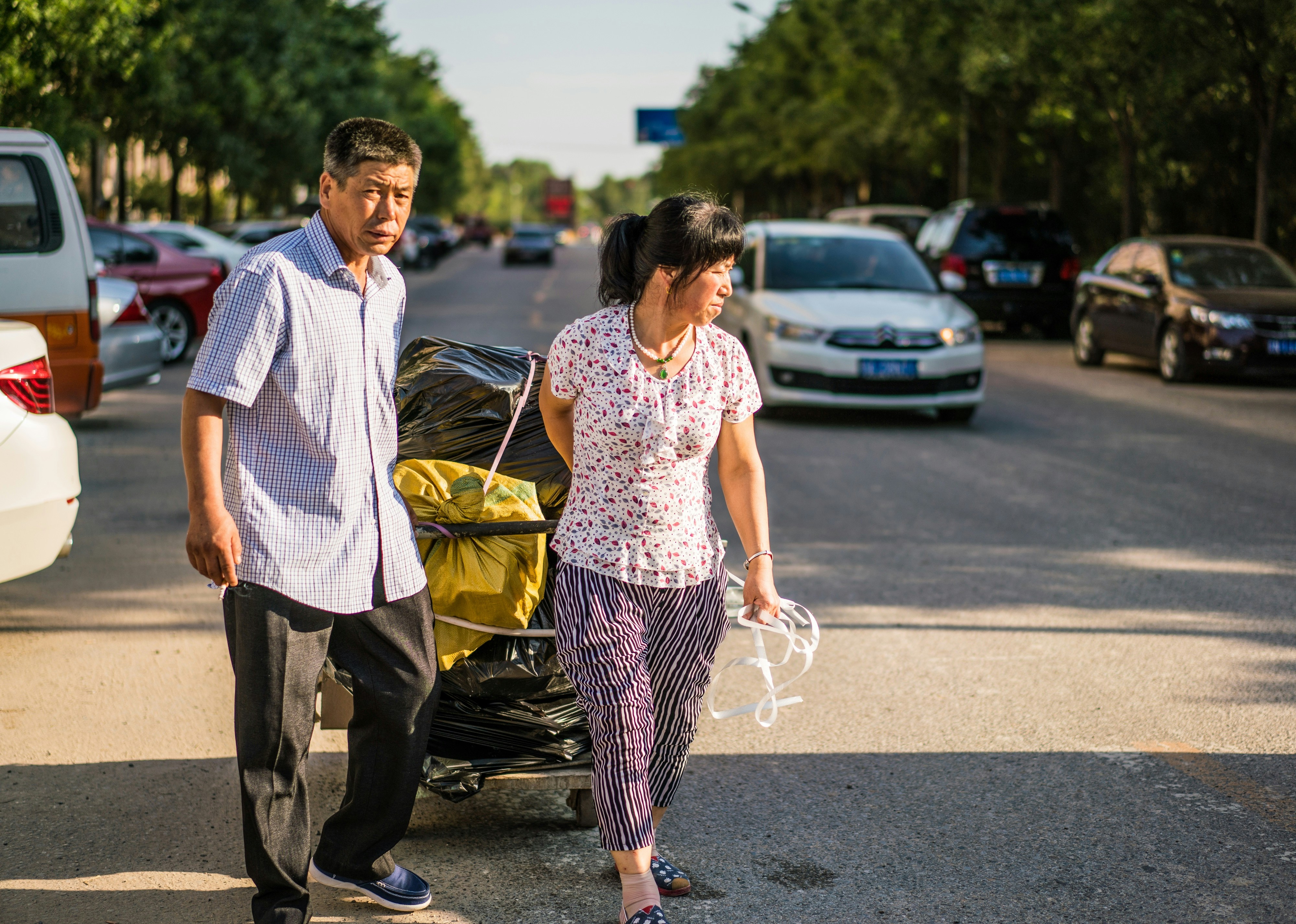 Nab and woman pulling cart photo – Free Vehicle Image on Unsplash