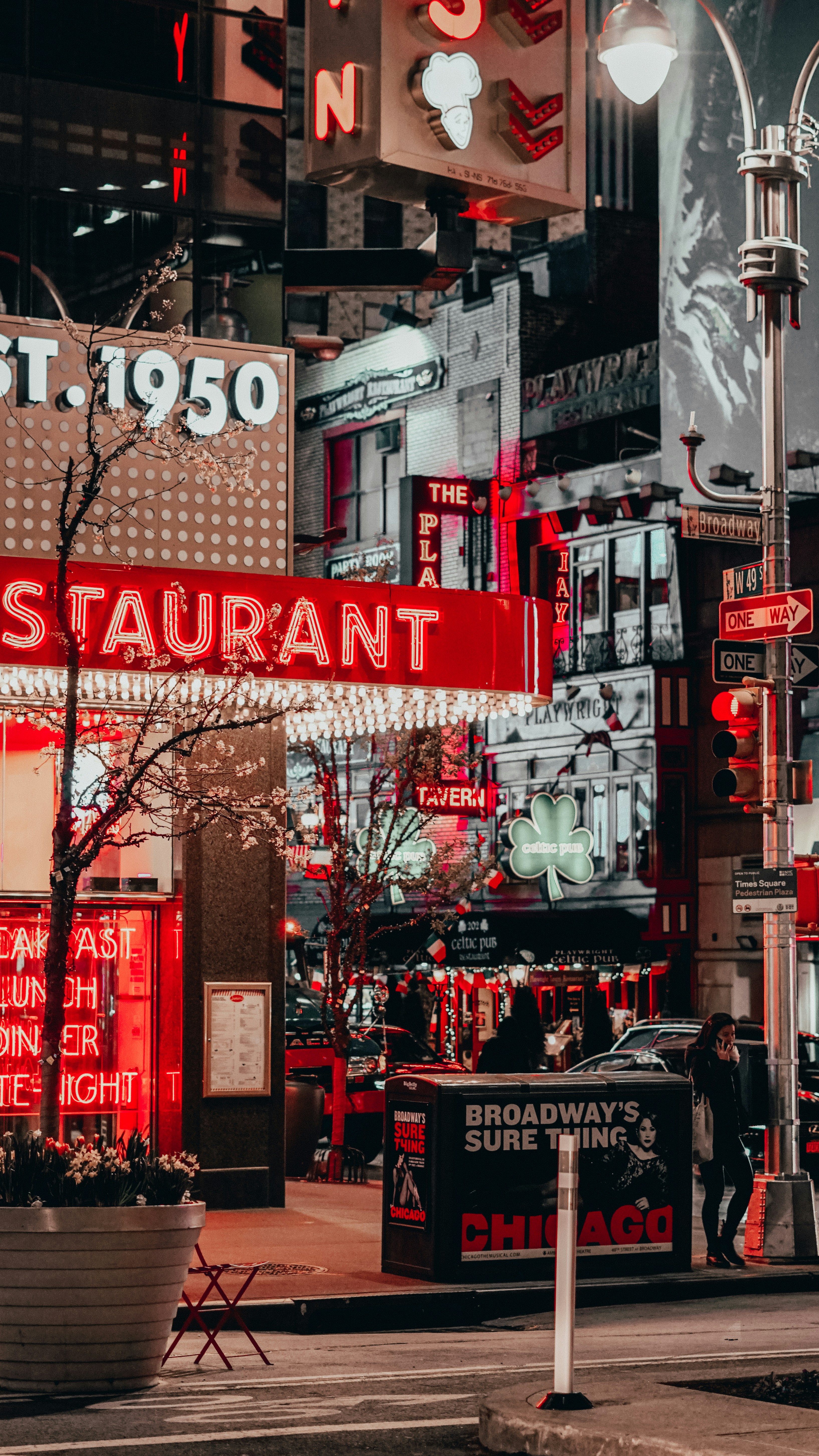 Neon Pulse on a Chicago Night: A Corridor of Signage and Street Life