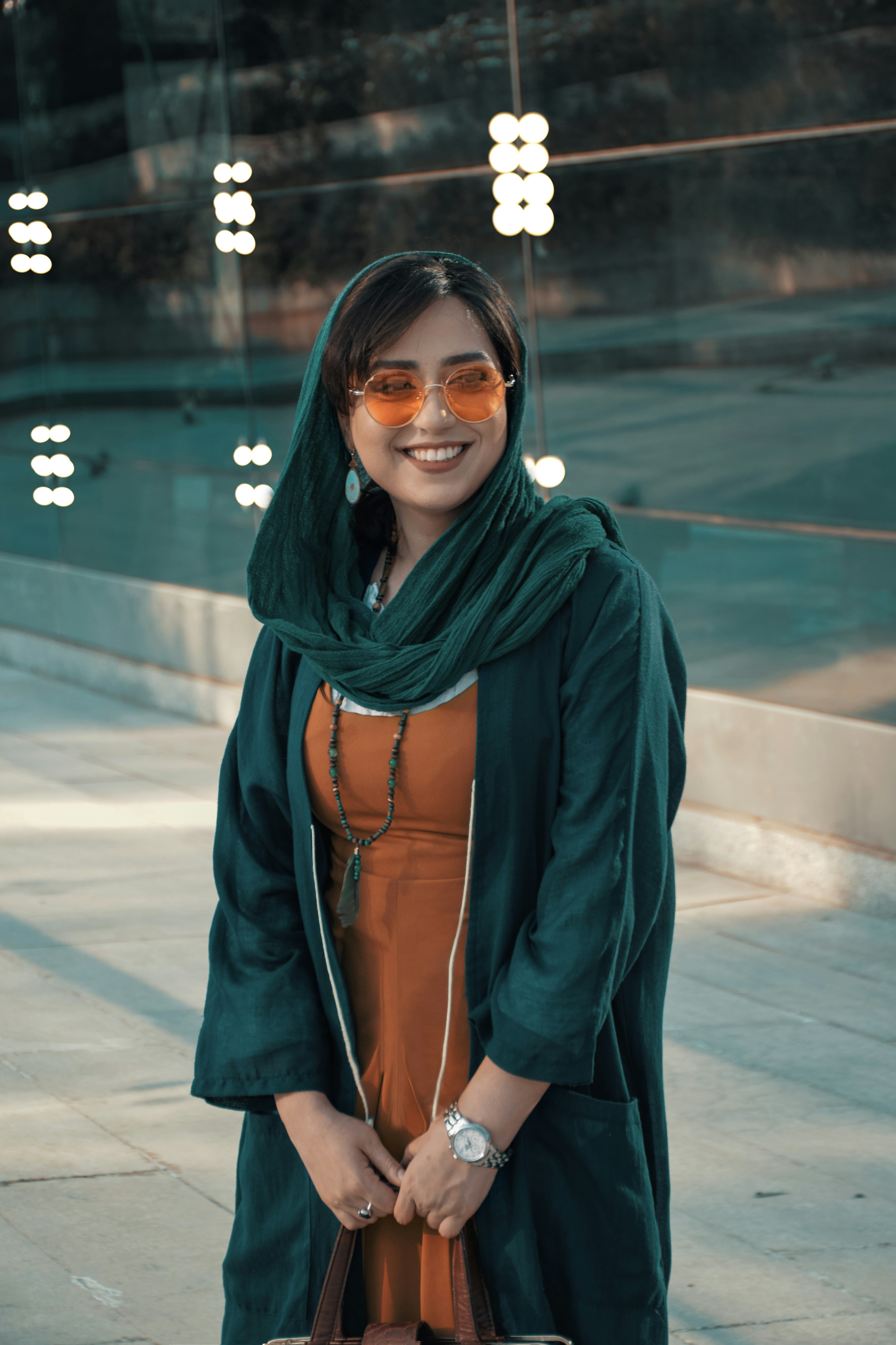 Woman wearing green and orange abaya dress photo – Free Iranian Image ...