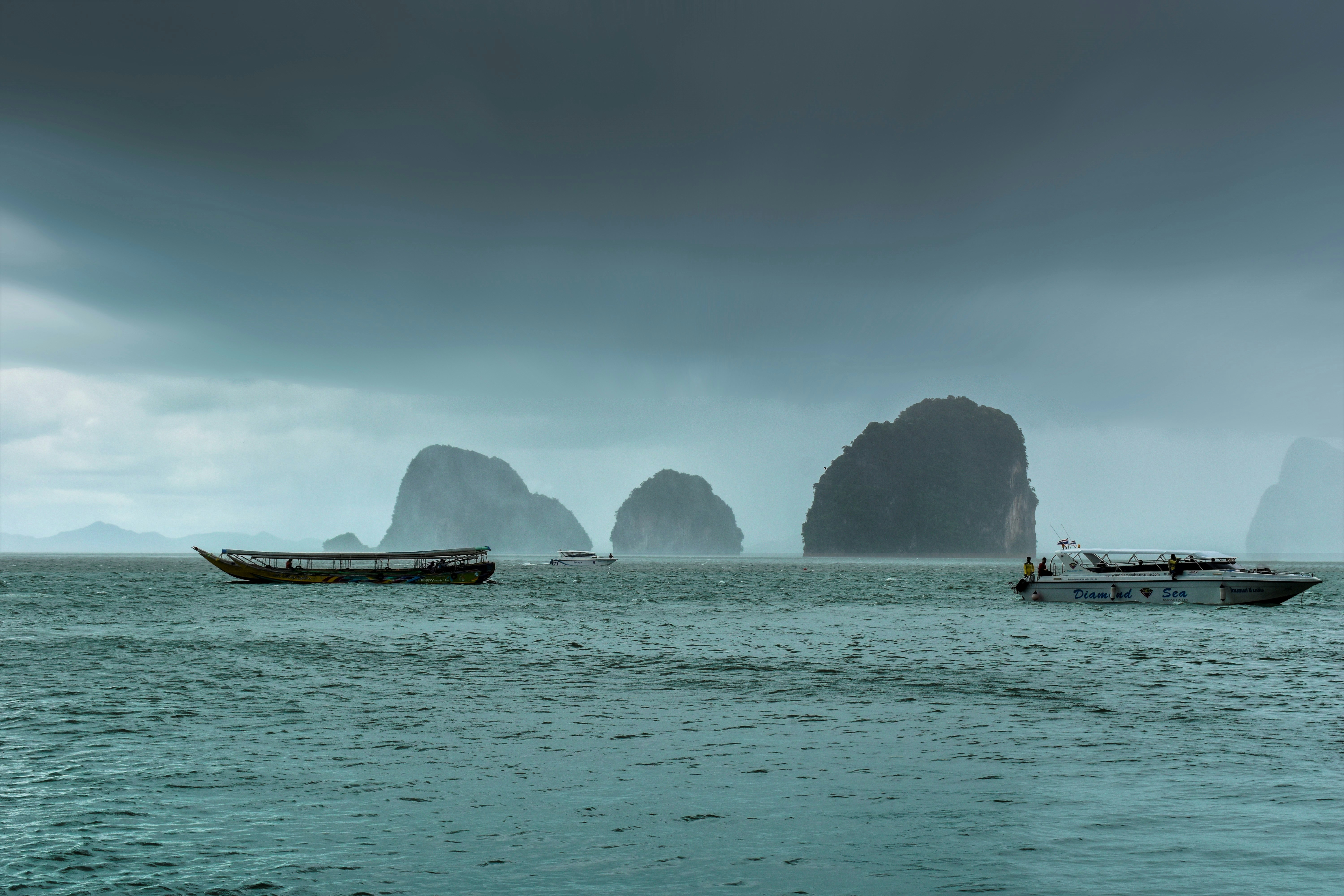 Storm-Guarded Isles Beyond a Serene Sea