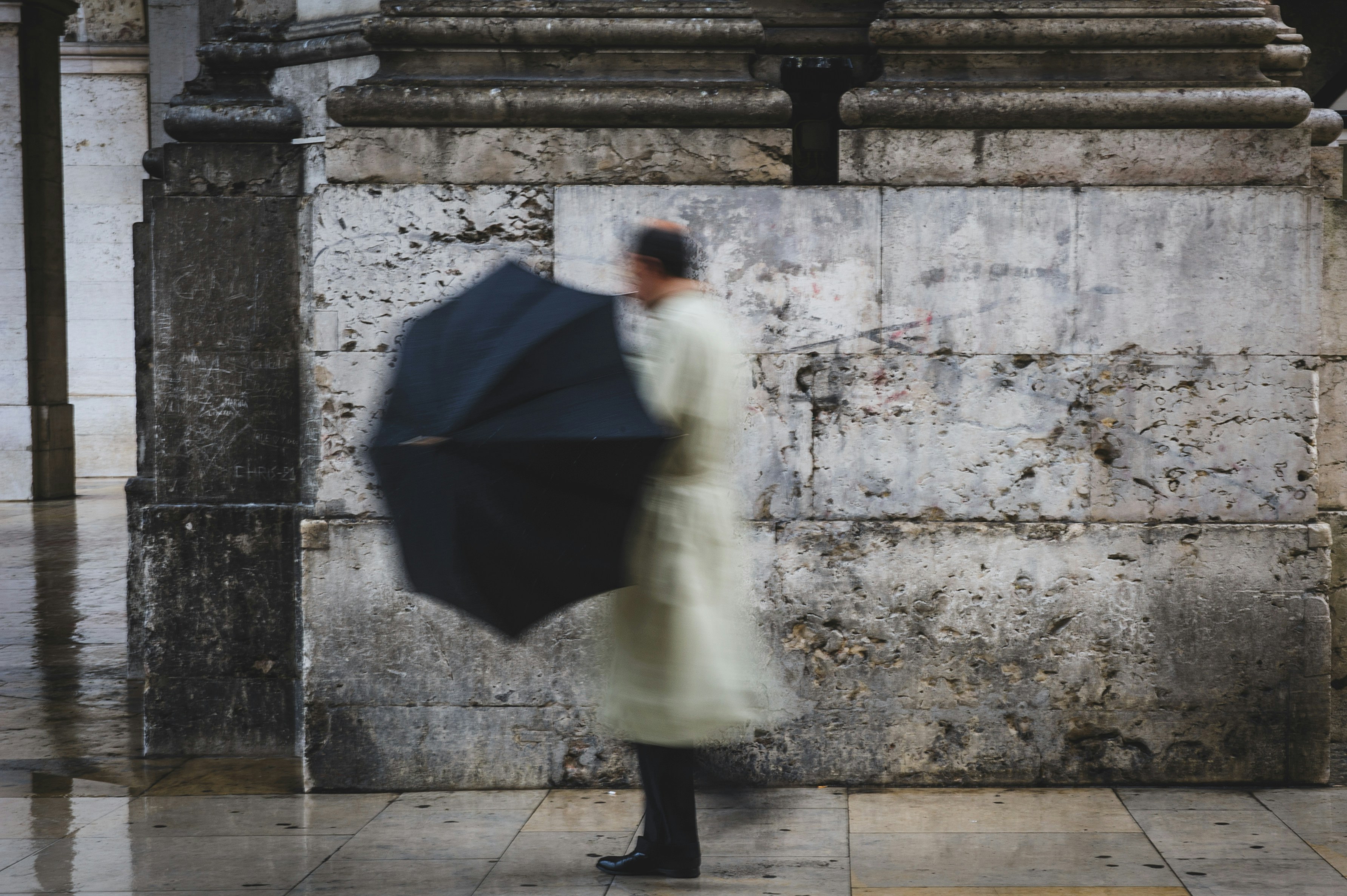 Rainy day in Lisbon, Portugal