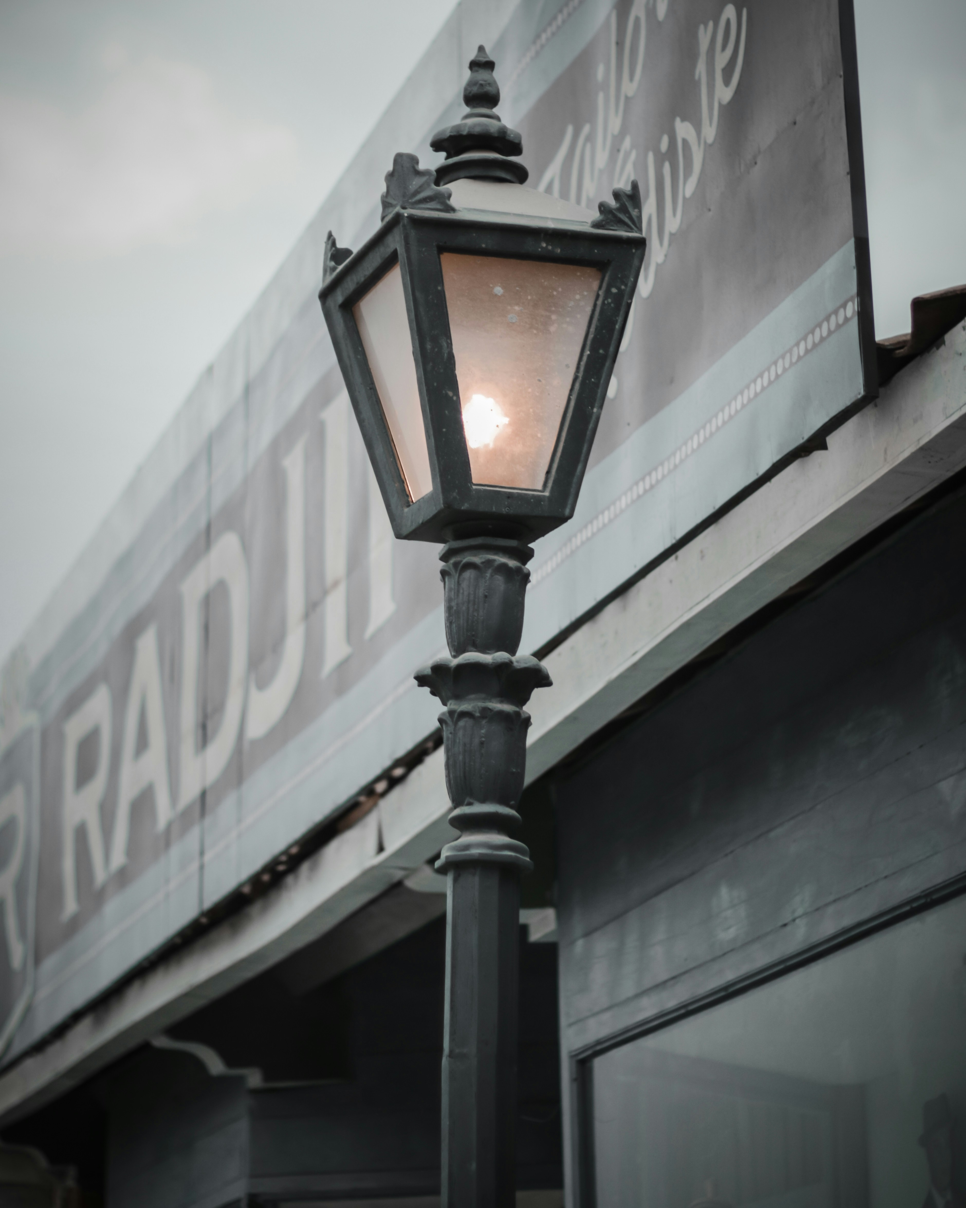 black metal light post