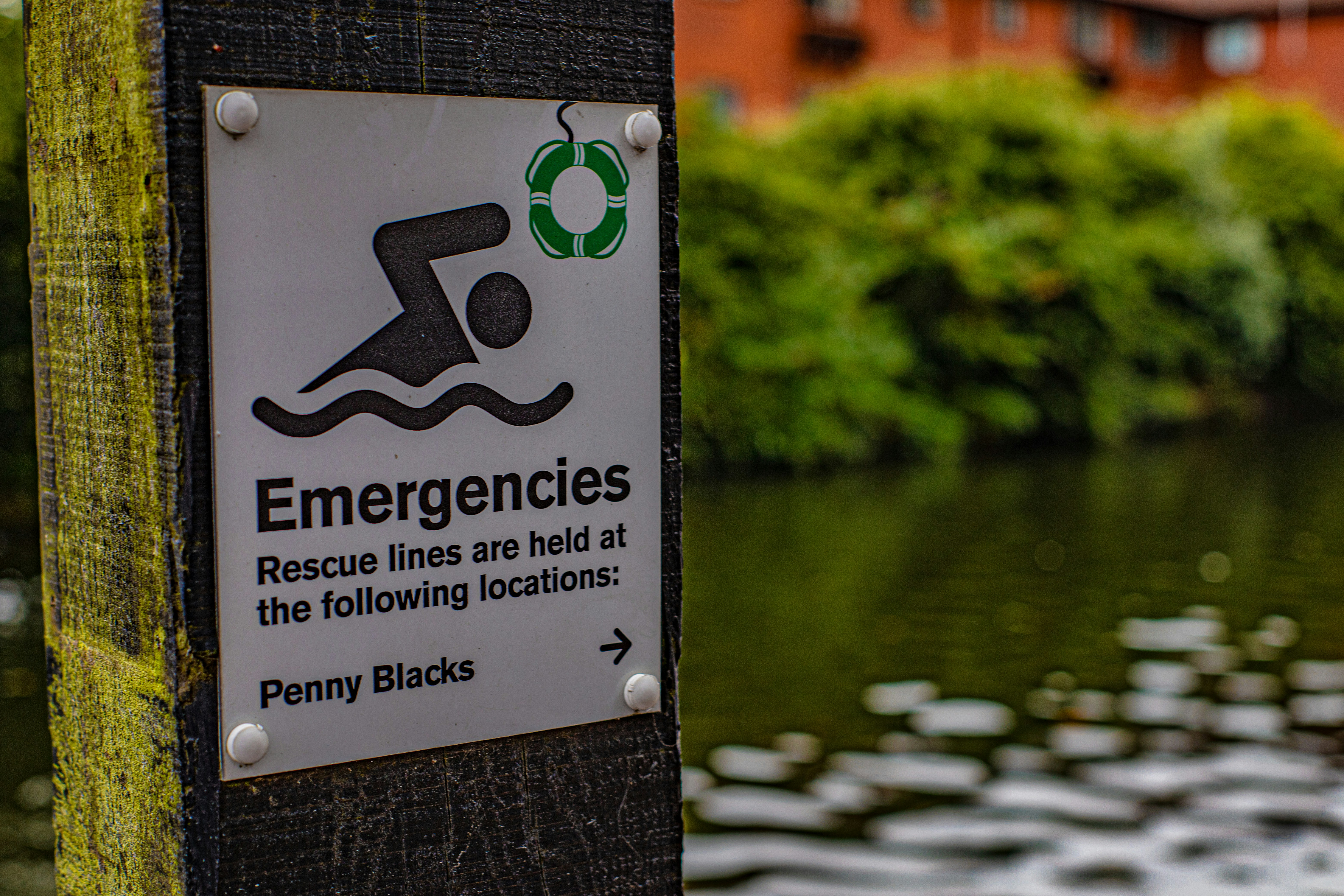 White Emergencies sign paper on wooden post photo – Free Symbol Image ...