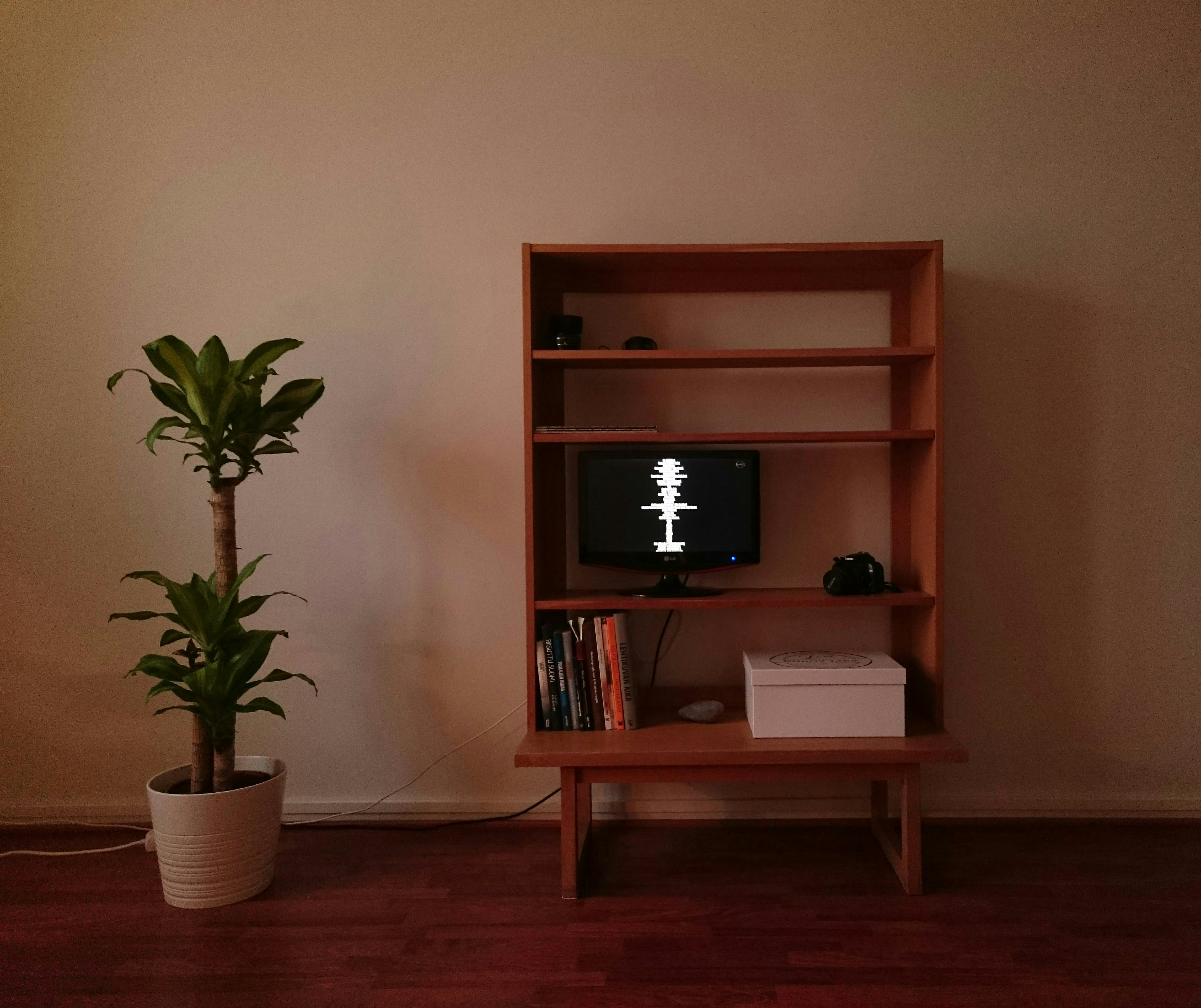 Turned-on monitor in a wooden hutch photo – Free #keepitsimple Image on ...