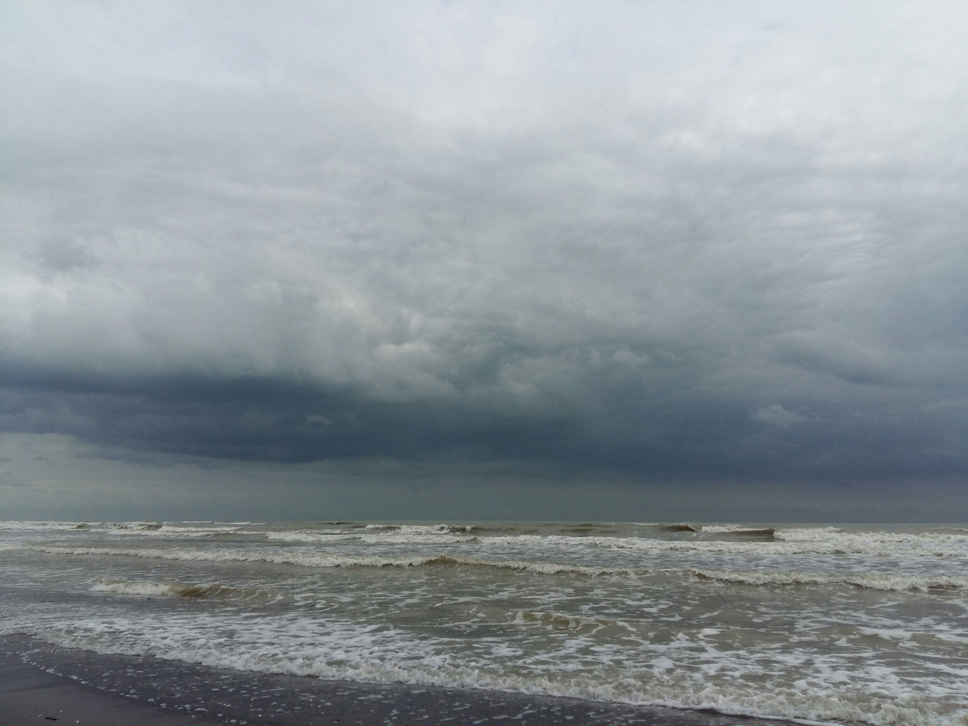Storm-loomed Sea: Horizon Darkened by Approaching Front