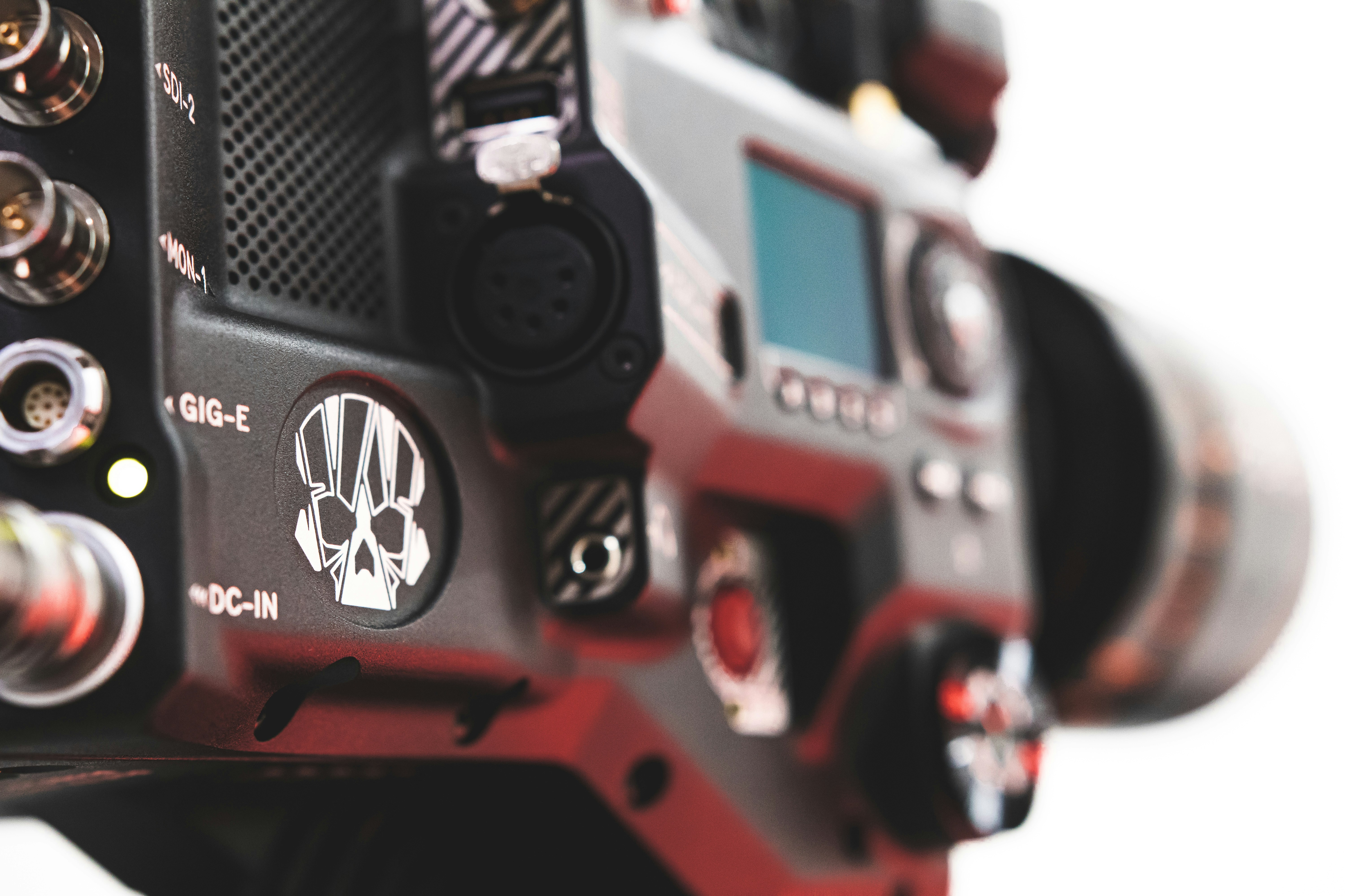 Close-Up of a Pro Cinema Camera: Focus on the Red One Interface and Controls