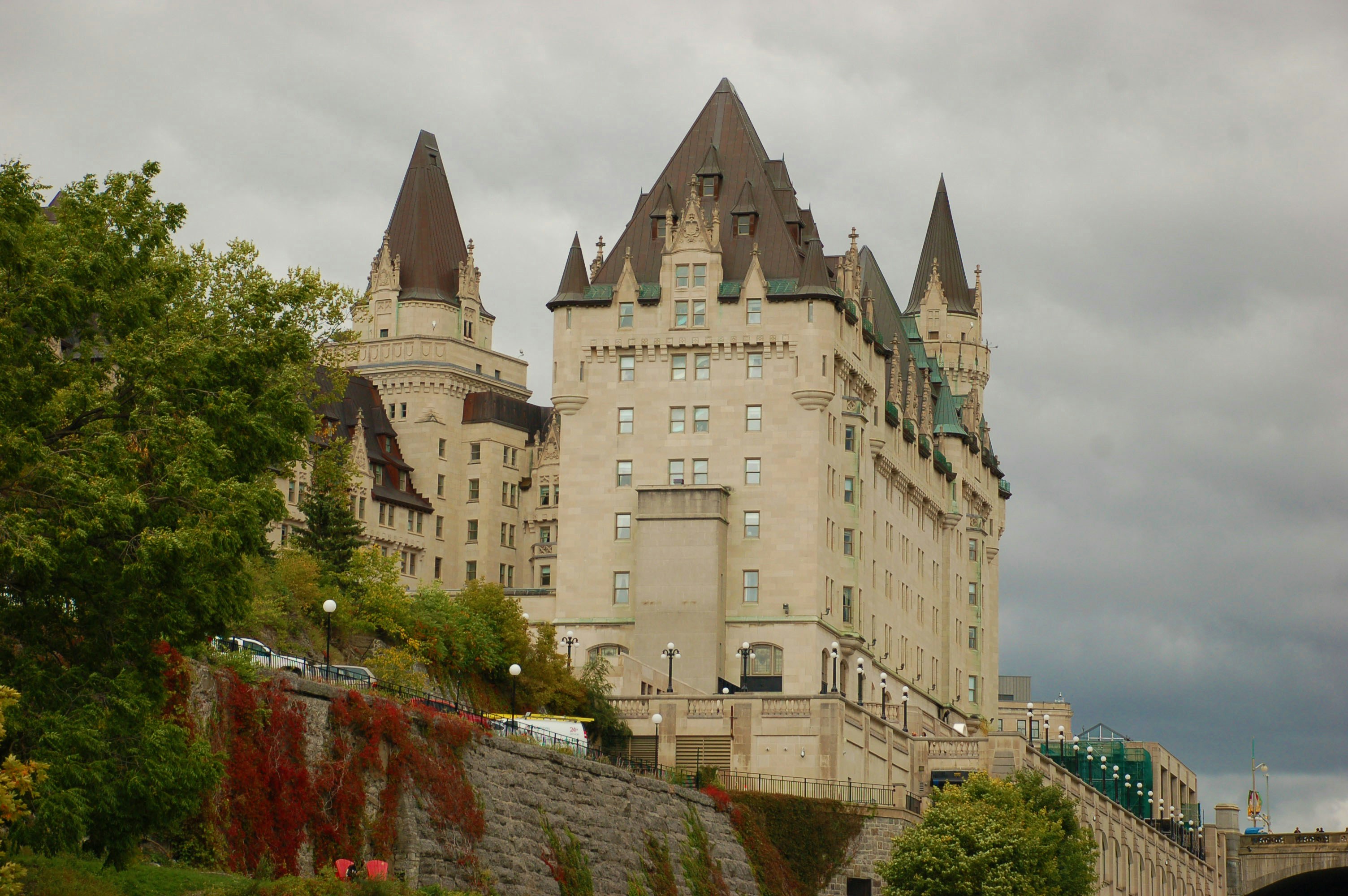 A castle like building with a bridge in front of it photo – Free Ottawa ...