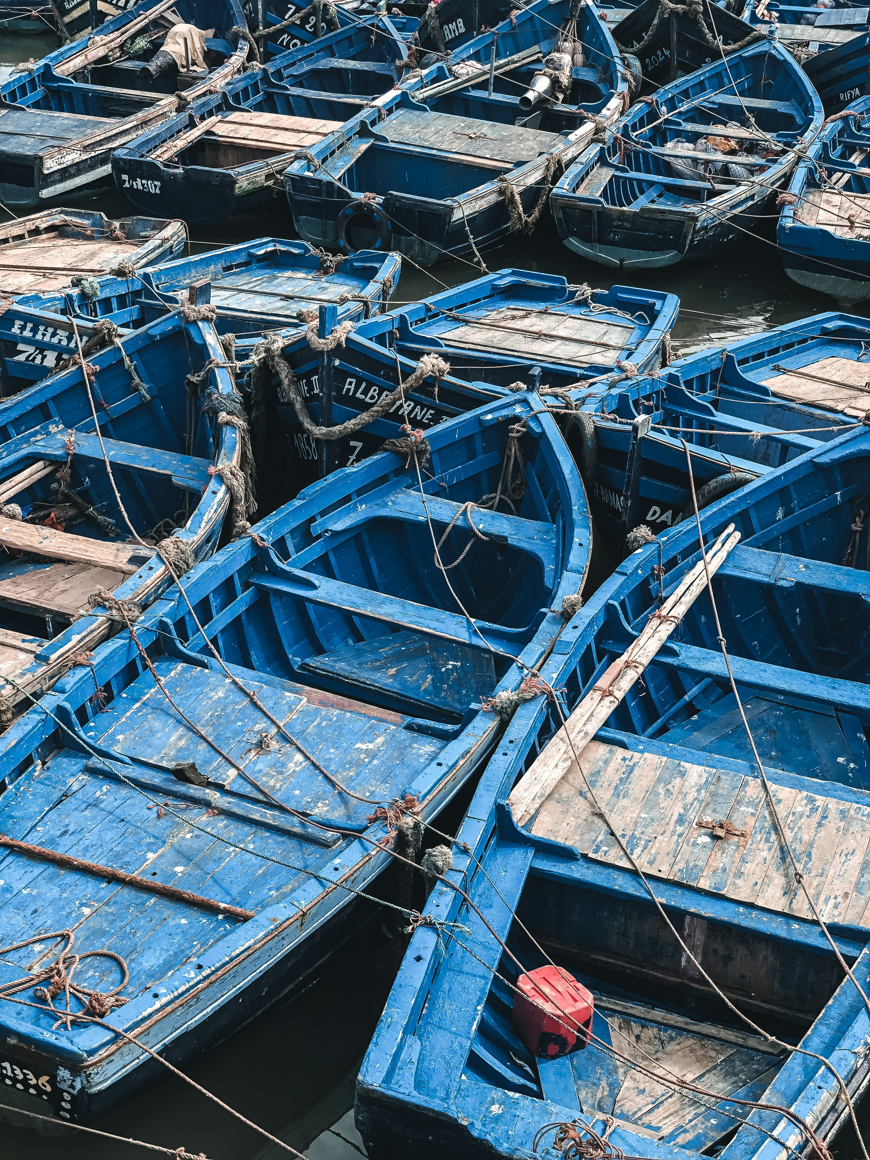 Foto Lote de botes azules – Imagen Transportación gratis en Unsplash