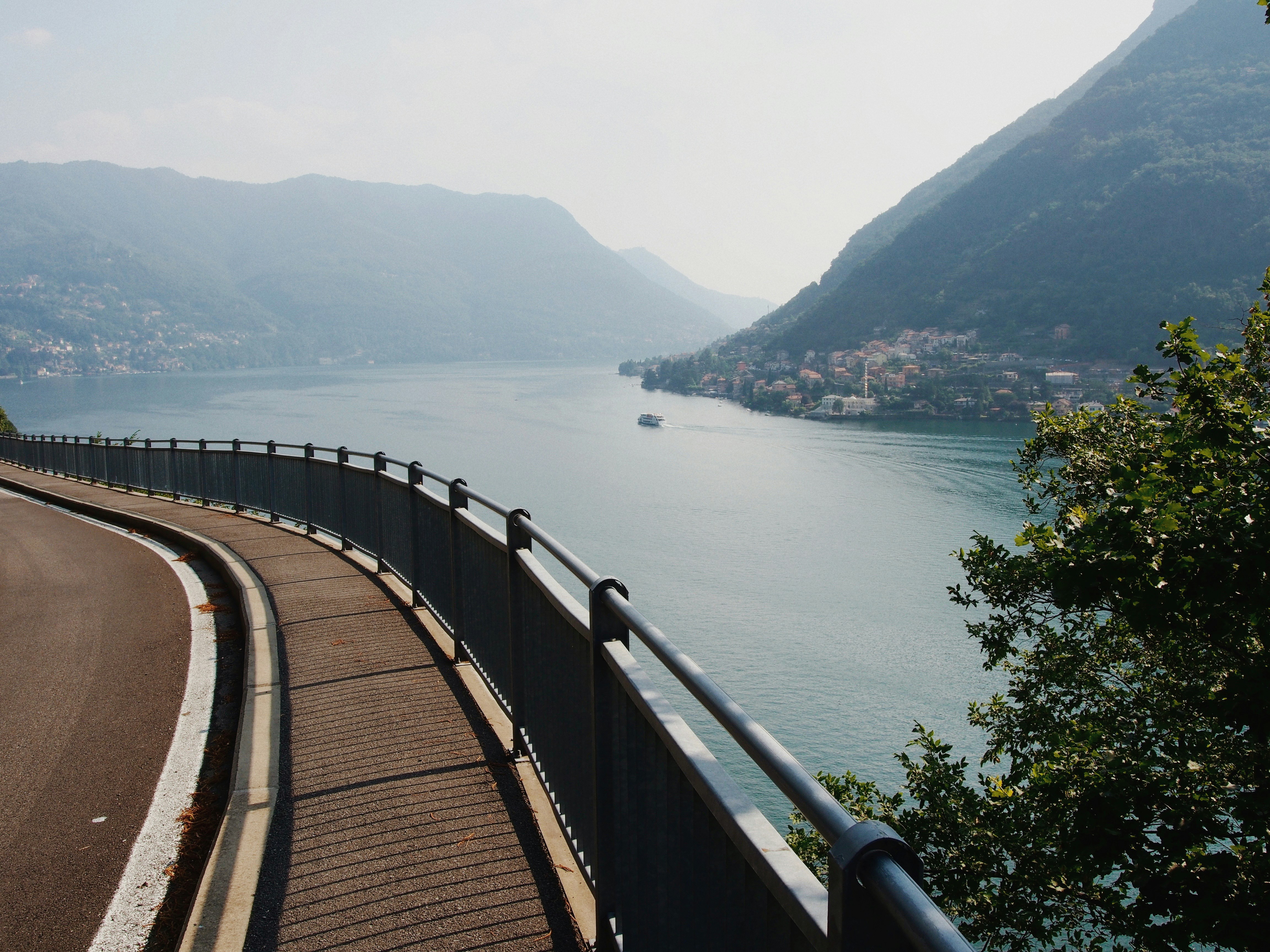 Road by a lake in Italy