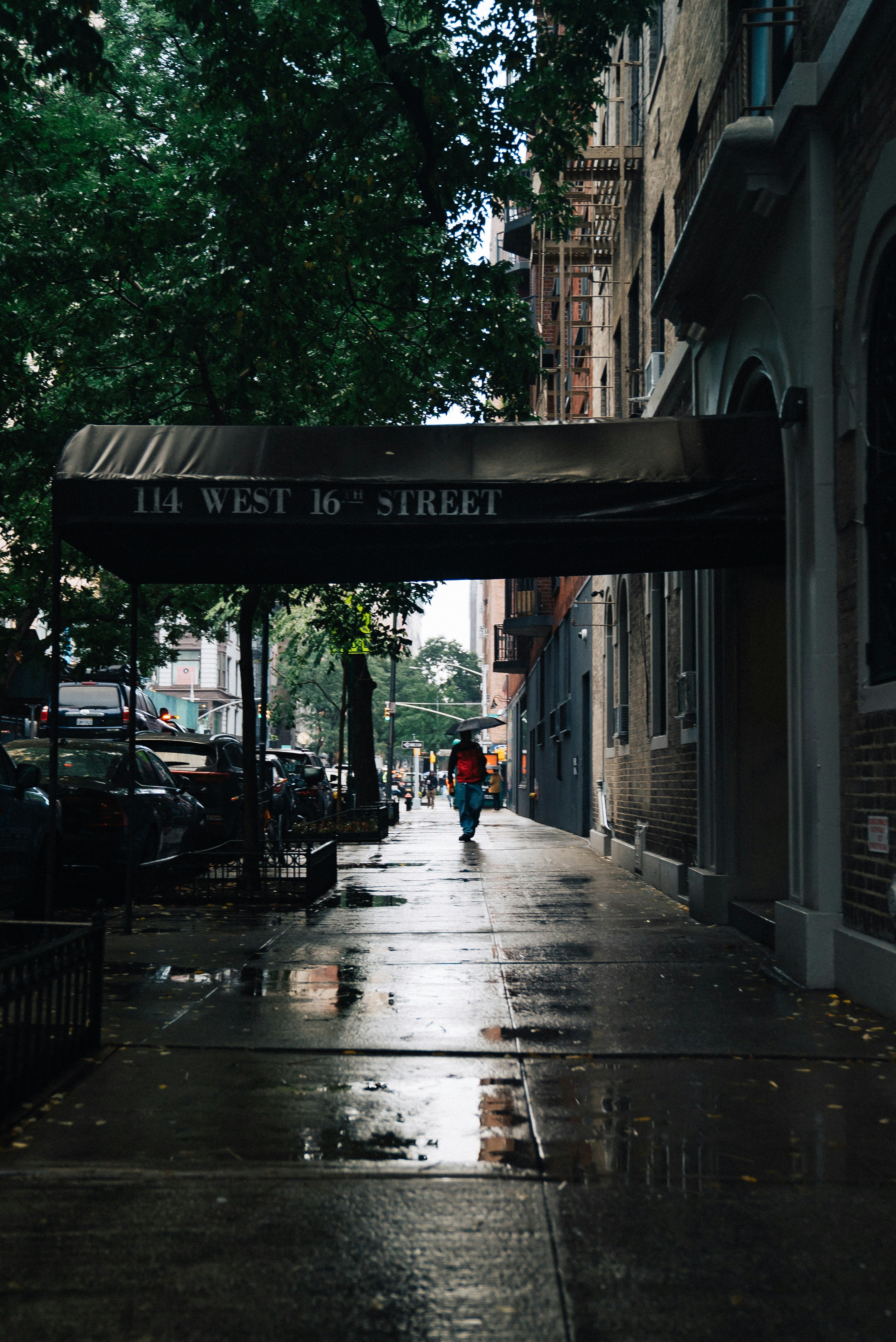 Rain-Slicked Sidewalk to 114 West 16th Street