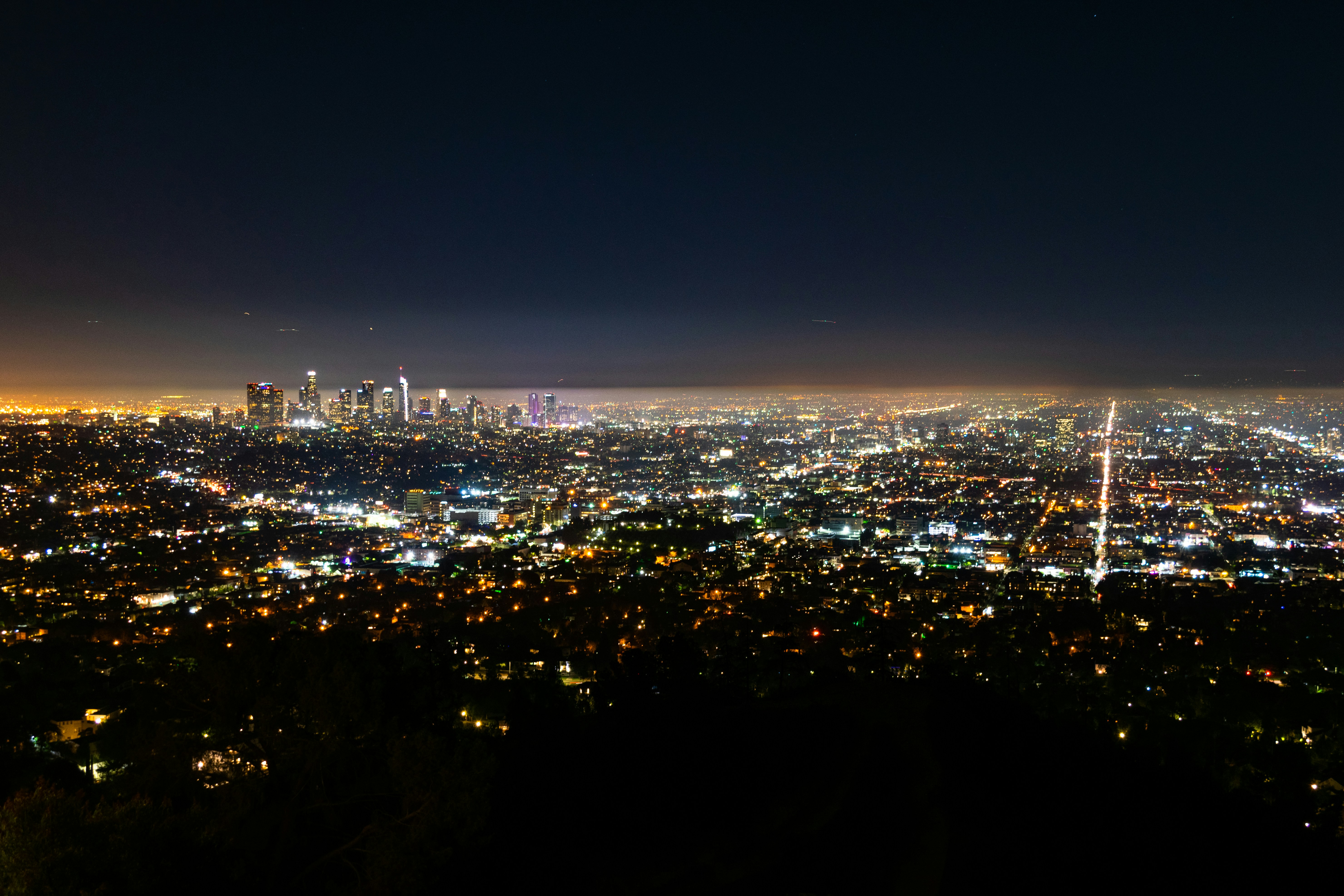 High angle photo of lighted cityscape photo – Free Griffith observatory ...