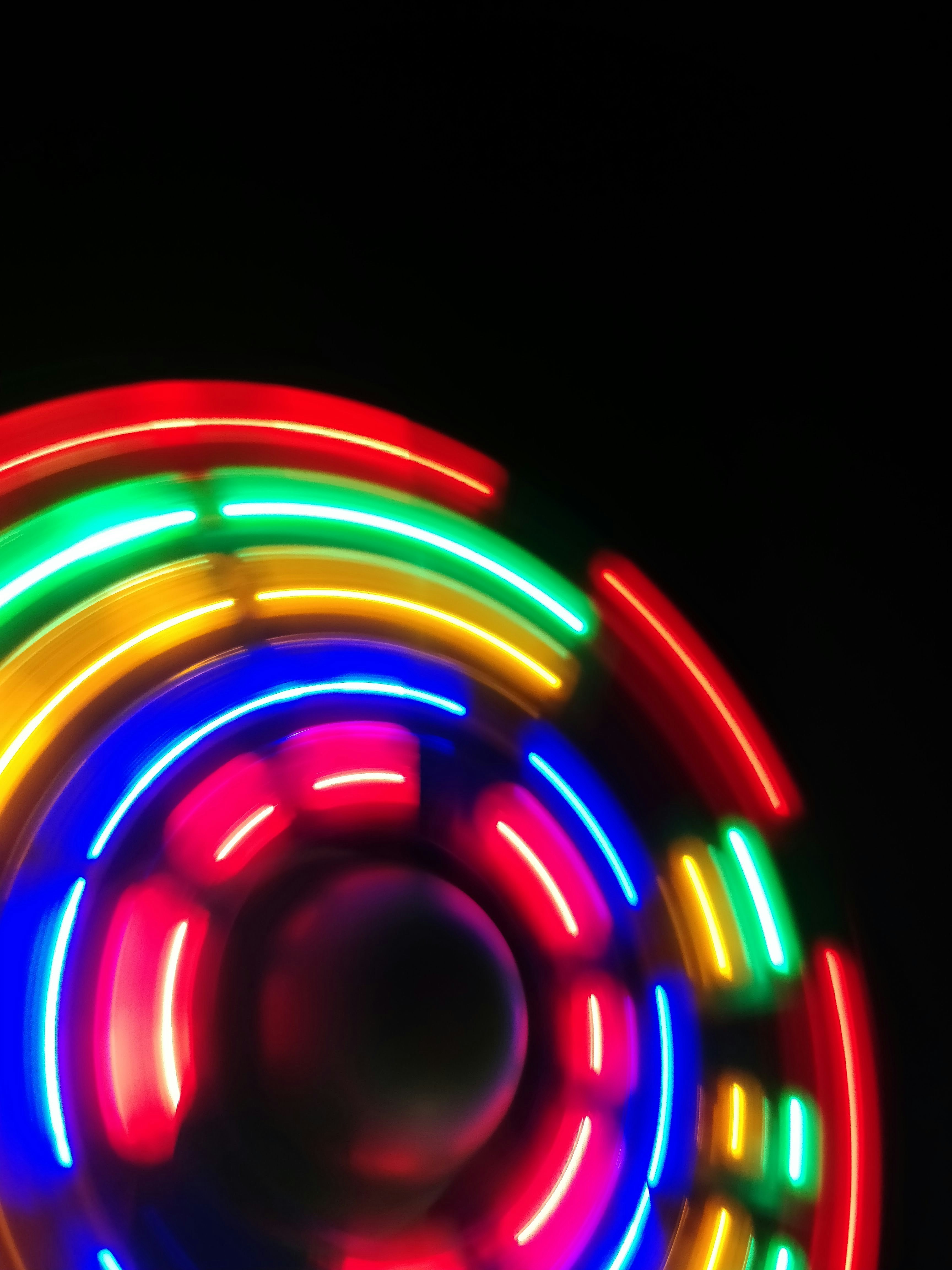A close up of a neon colored object in the dark photo – Free Hong kong ...