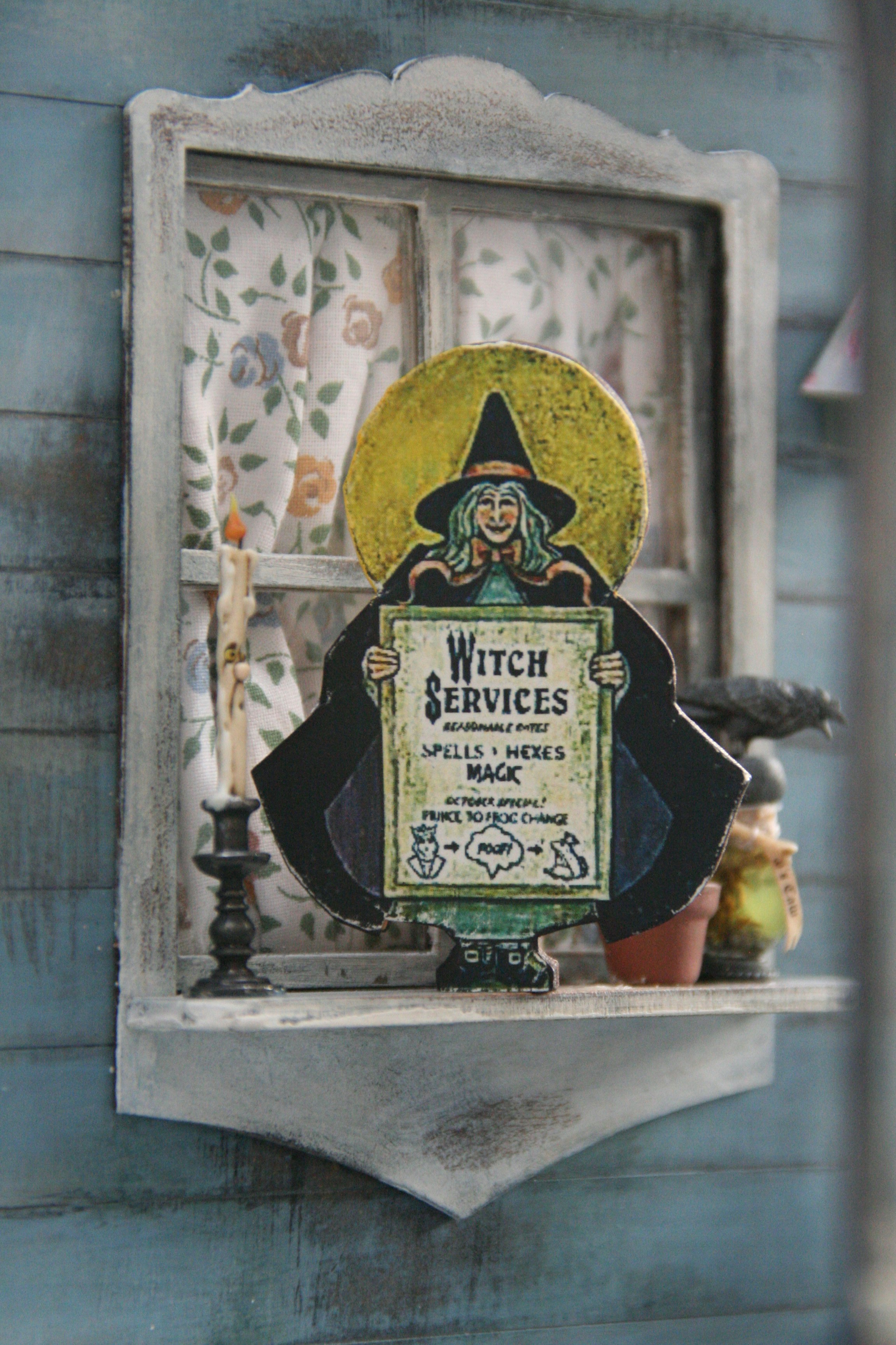 Witch services signage on window shelf photo – Free Halloween Image on ...