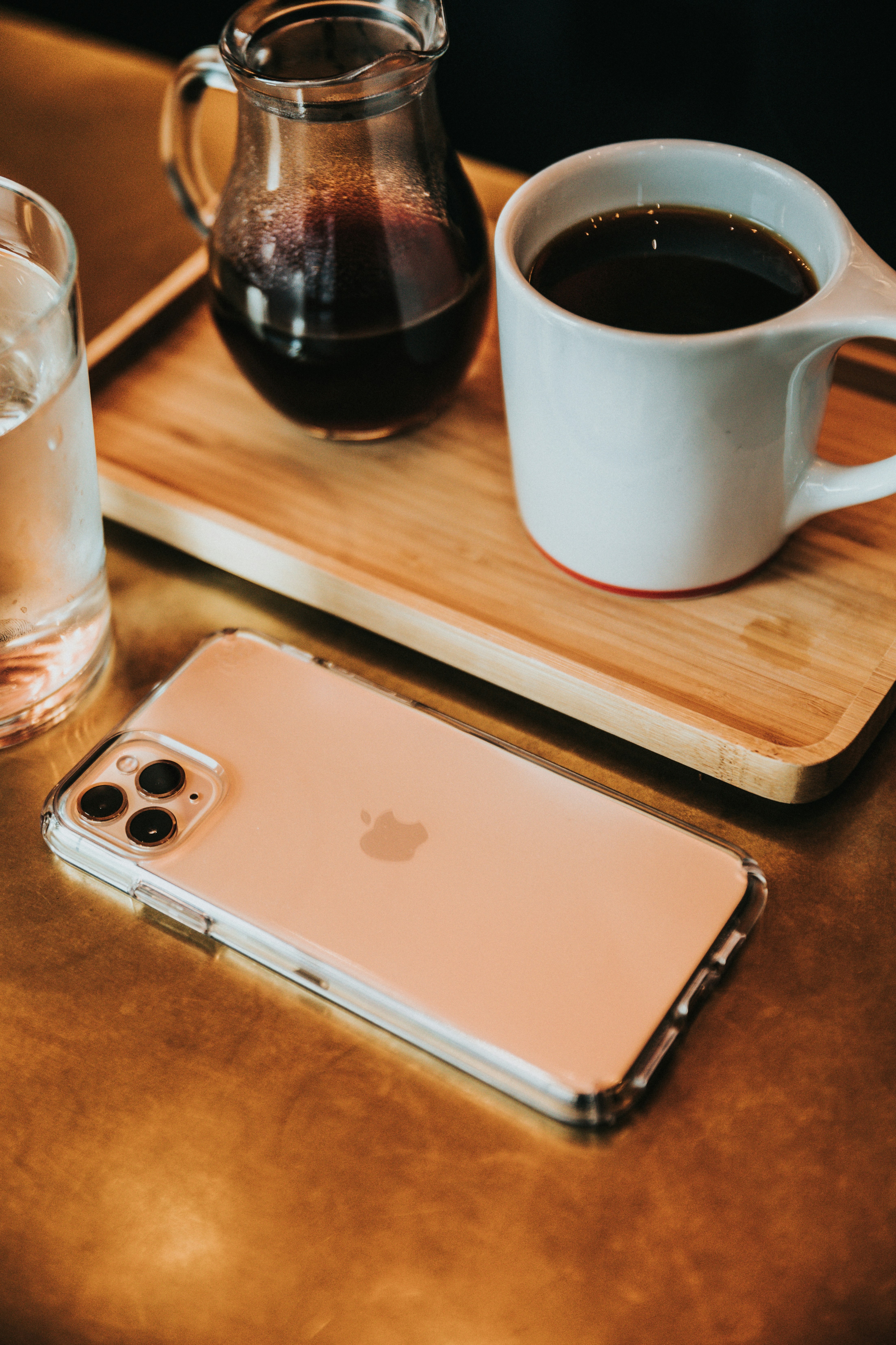 White iPhone smartphone beside coffee on tray photo – Free Mobile phone ...