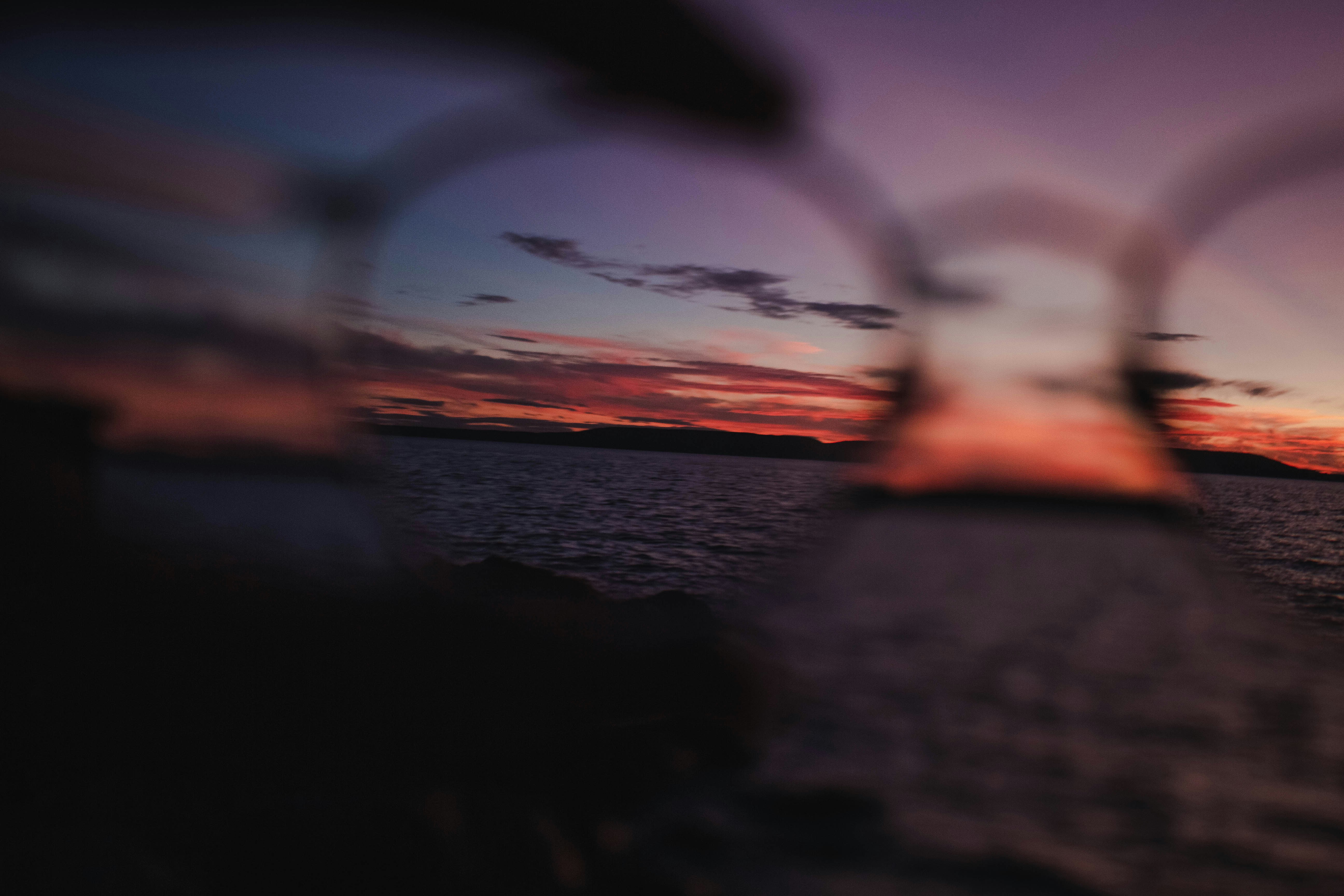 Sunset Through a Blurred Ringed Viewfinder