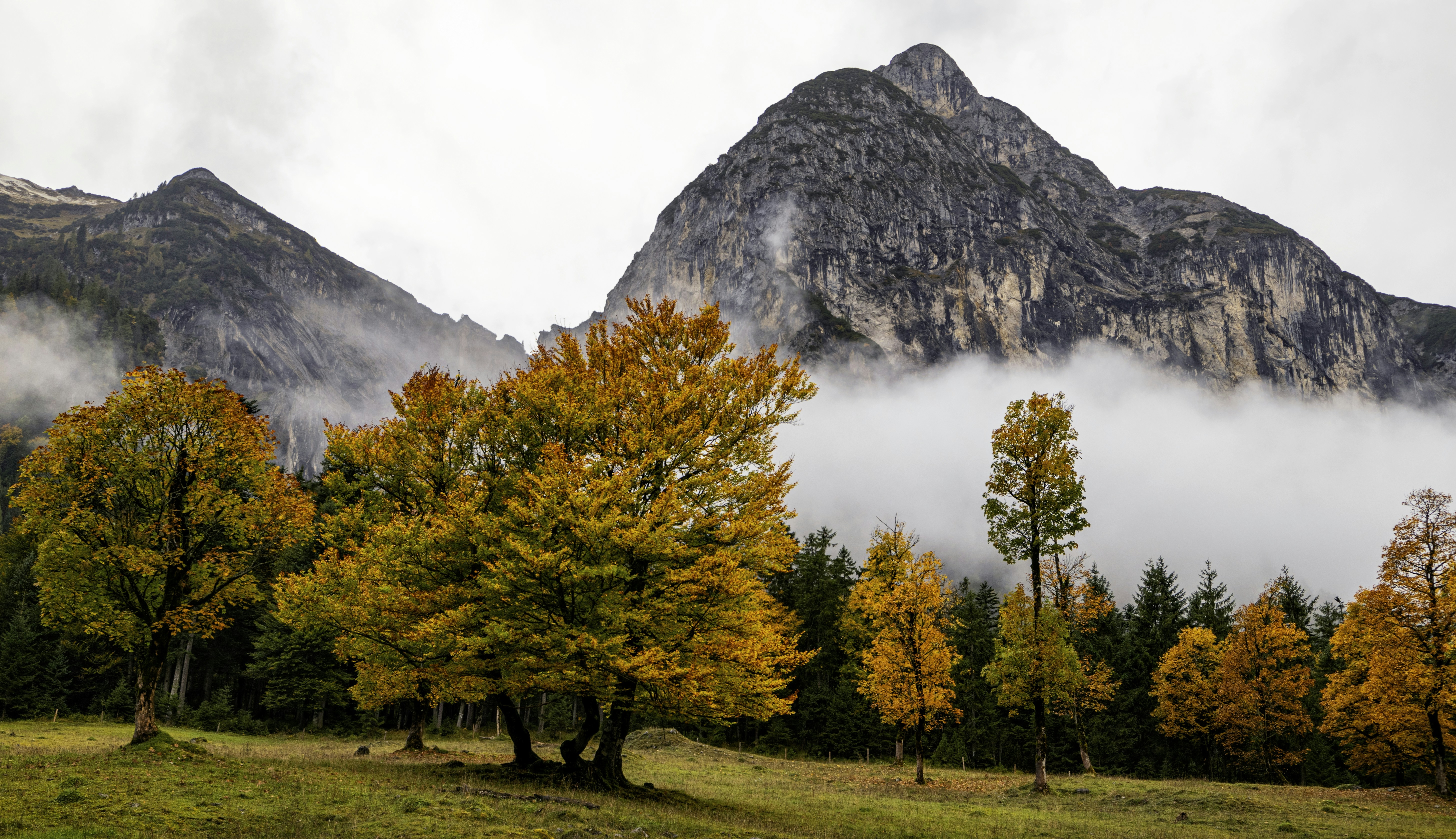 Ahornboden is an excellent place for quiet contemplation and discovery, where the wind whistles through old mountain maples. In autumn this majestic landscape shines in breathtaking manner in the most beautiful autumn colours.