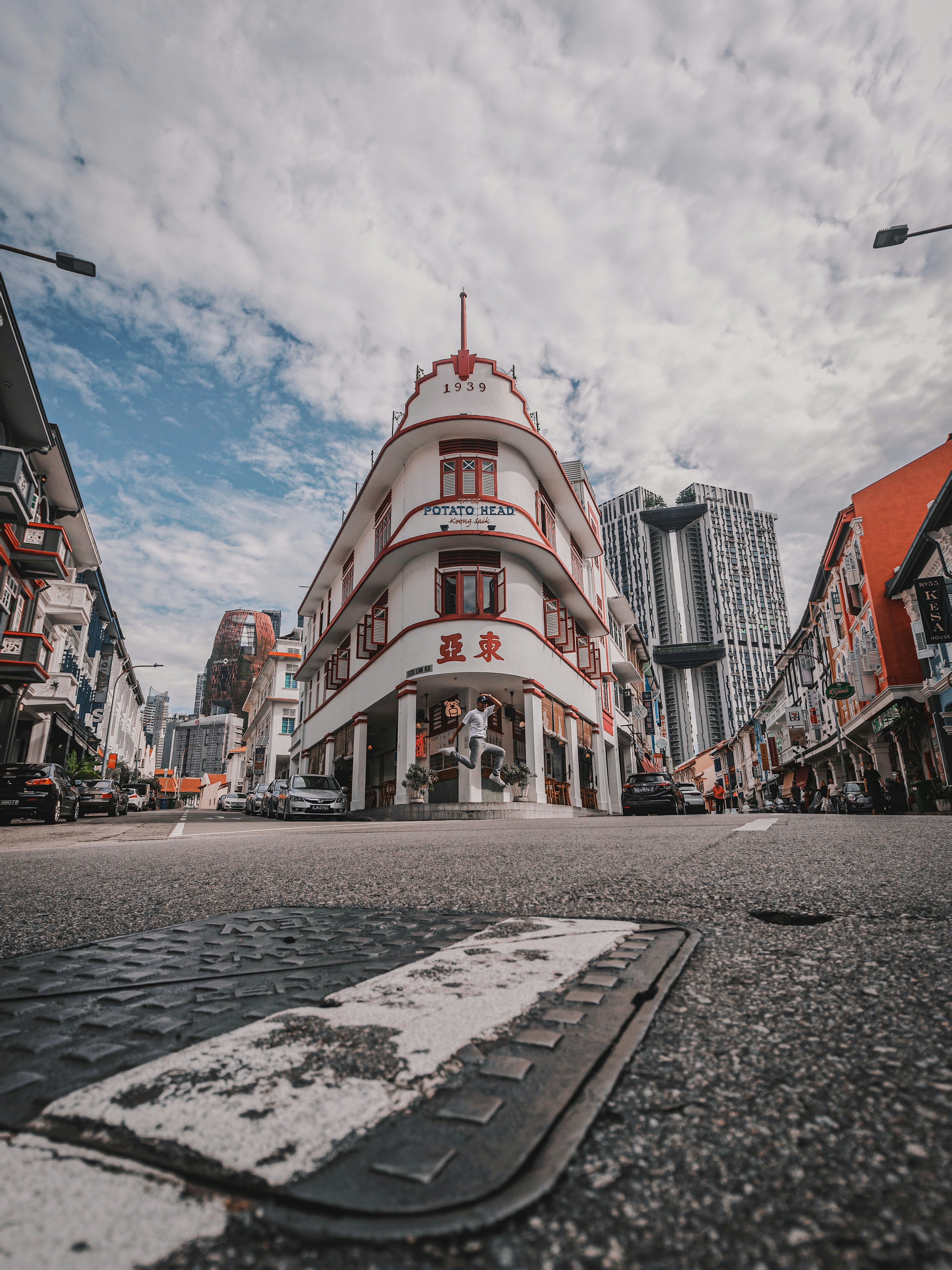 Architectural photography of white and red building photo – Free Path ...