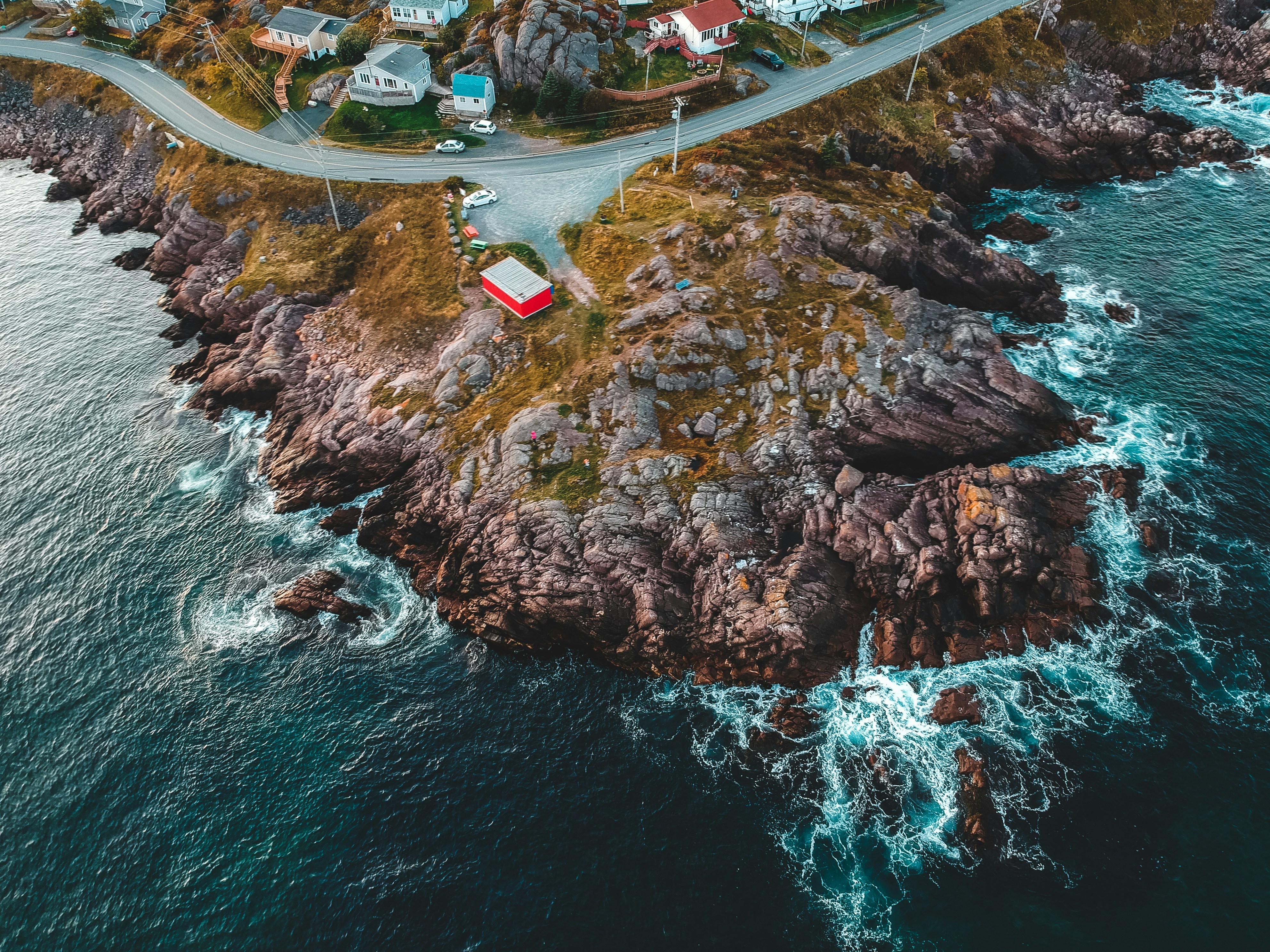 Aerial photography sea beside mountain photo – Free Nature Image on ...