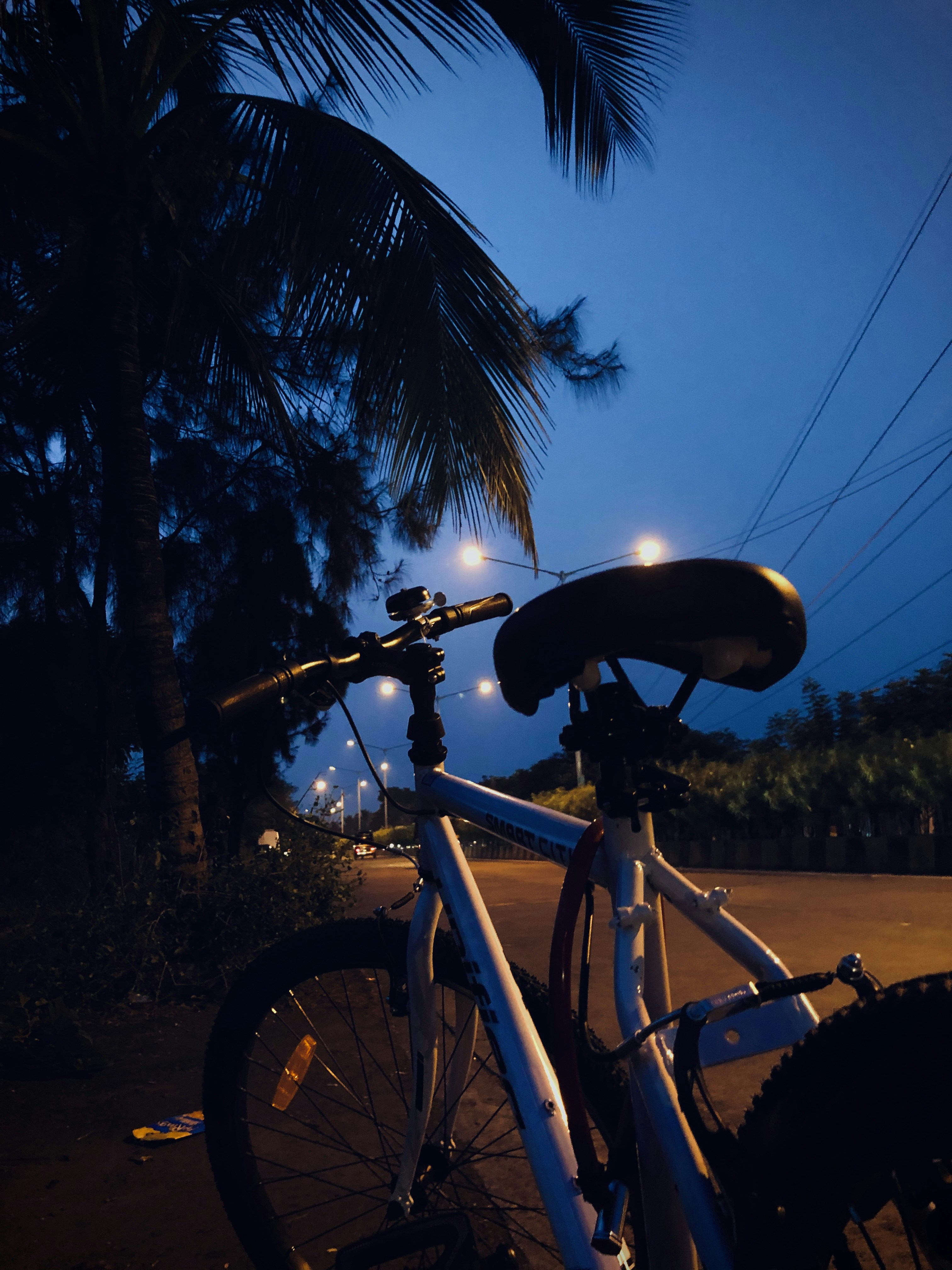 gray and black road bike