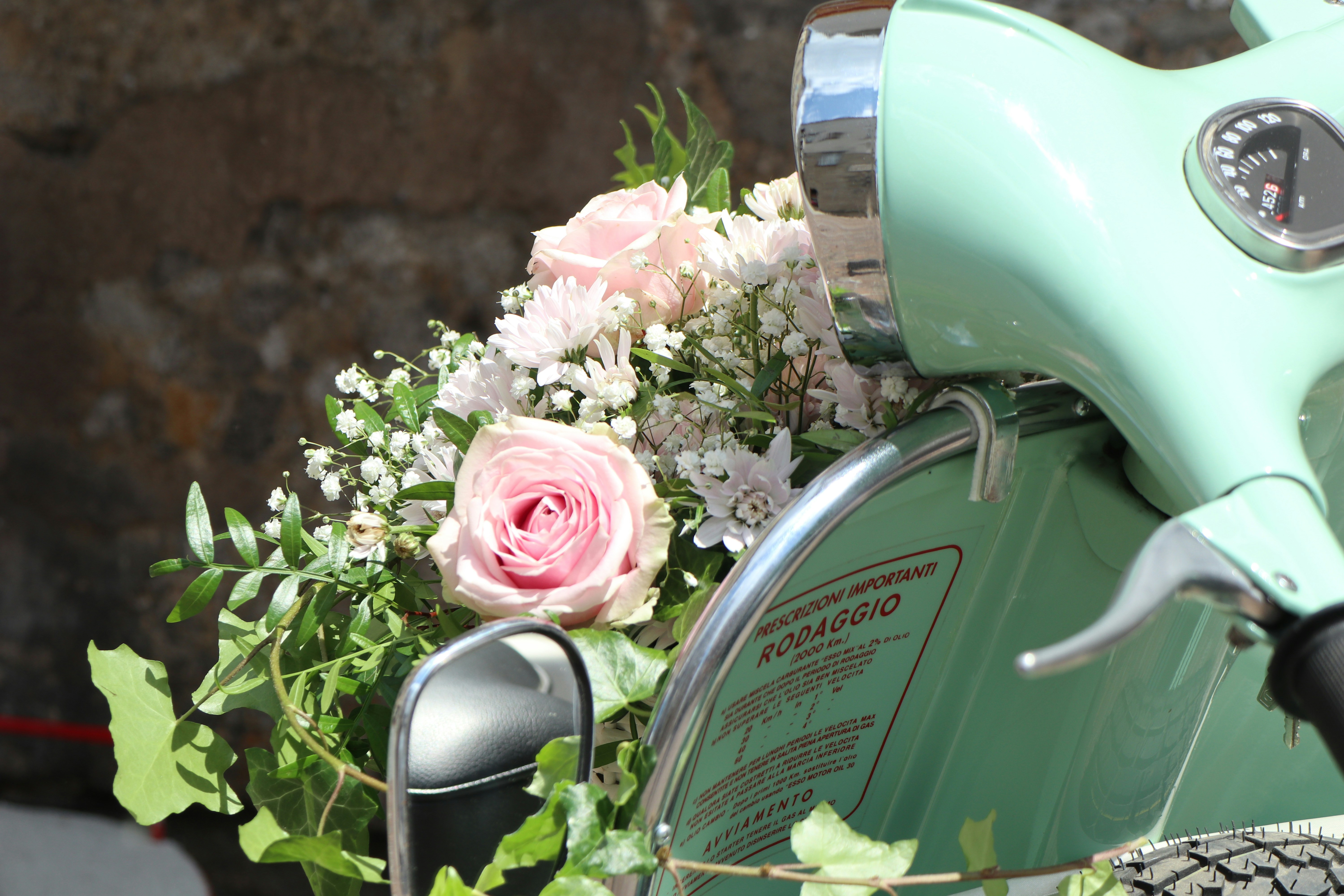 Vintage Charm: Floral Elegance on Two Wheels