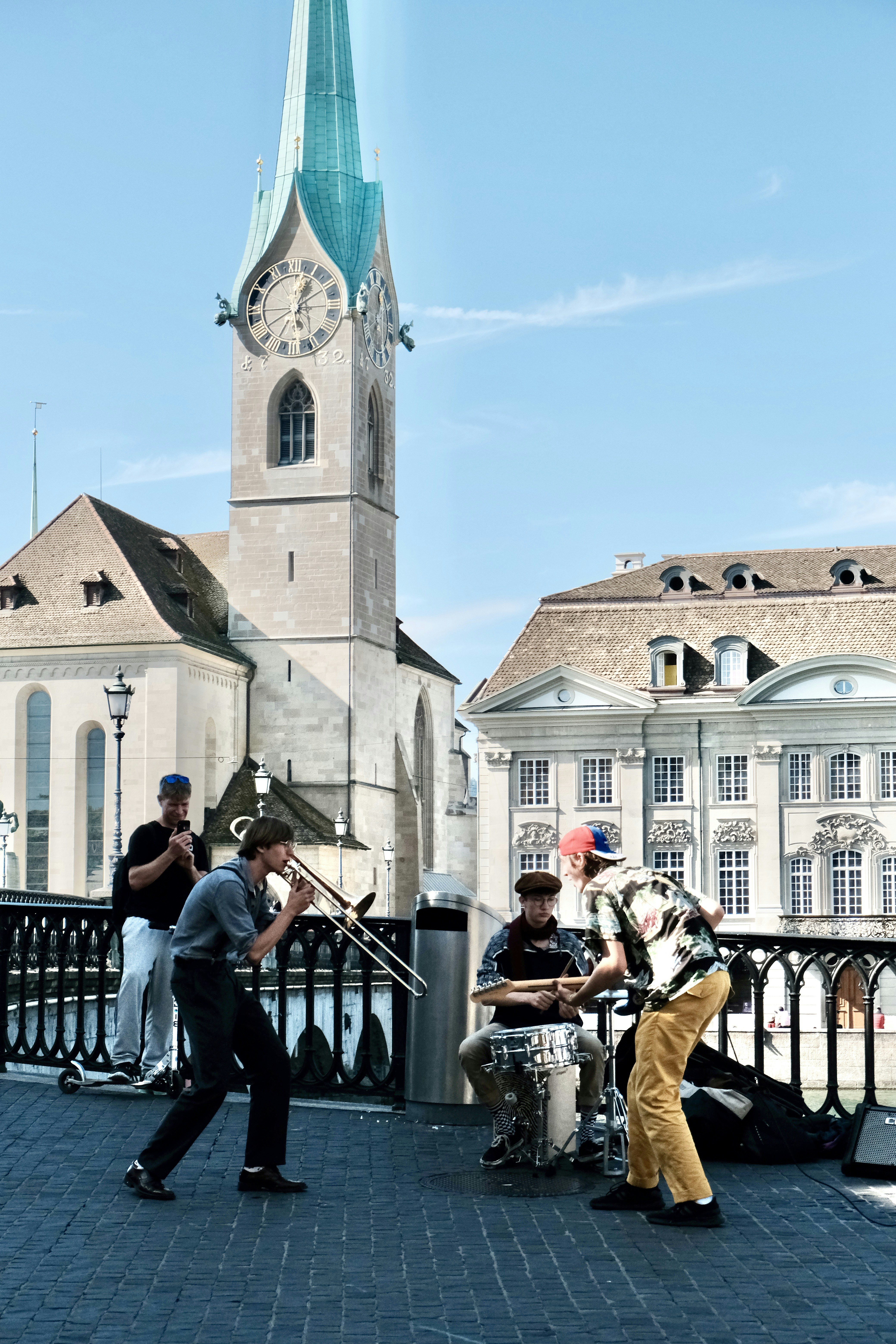Brass on the Bridge: Street Quartet Energizes the Clock-Tower Square