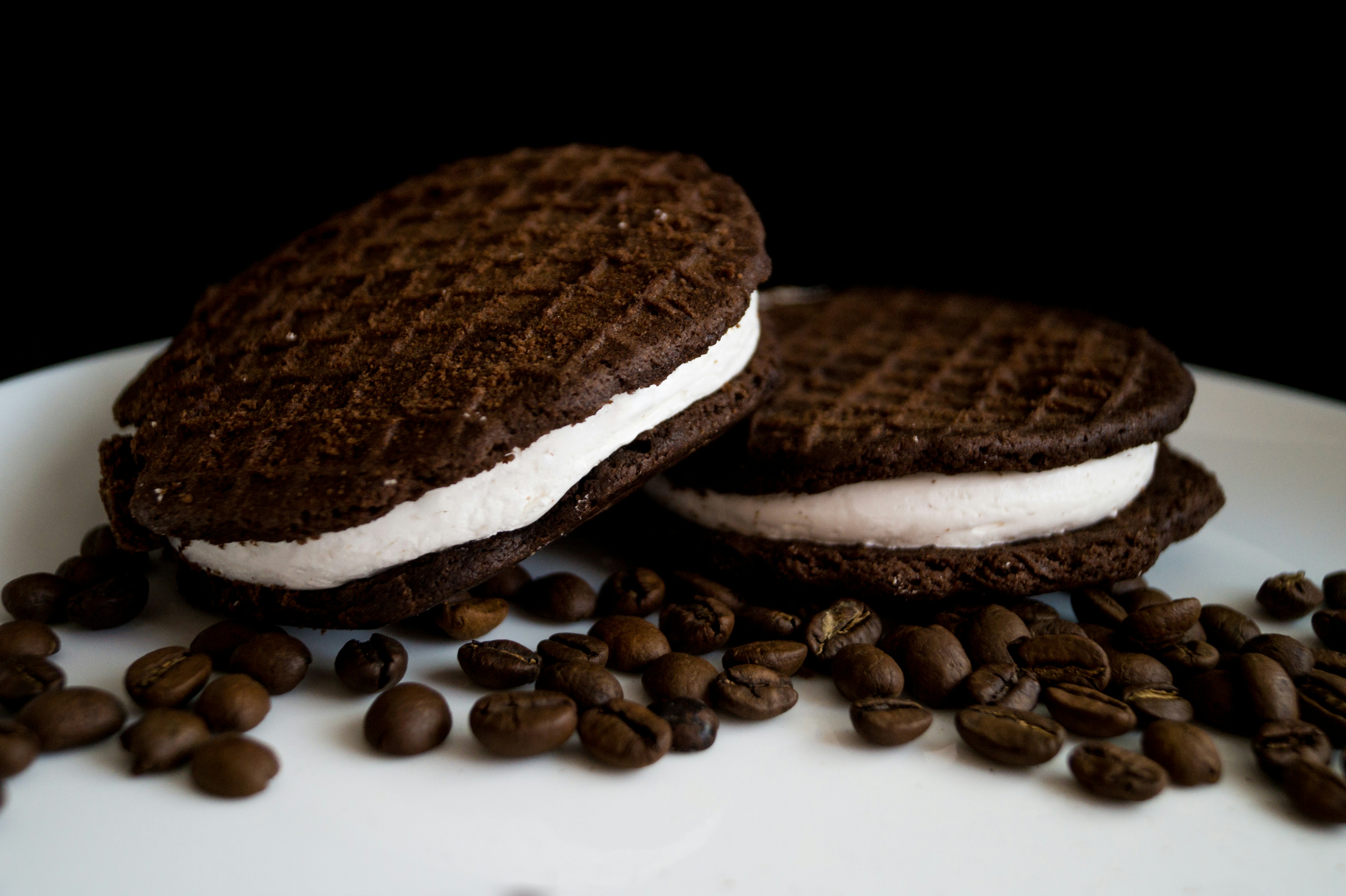 two cookie ice cream sandwich