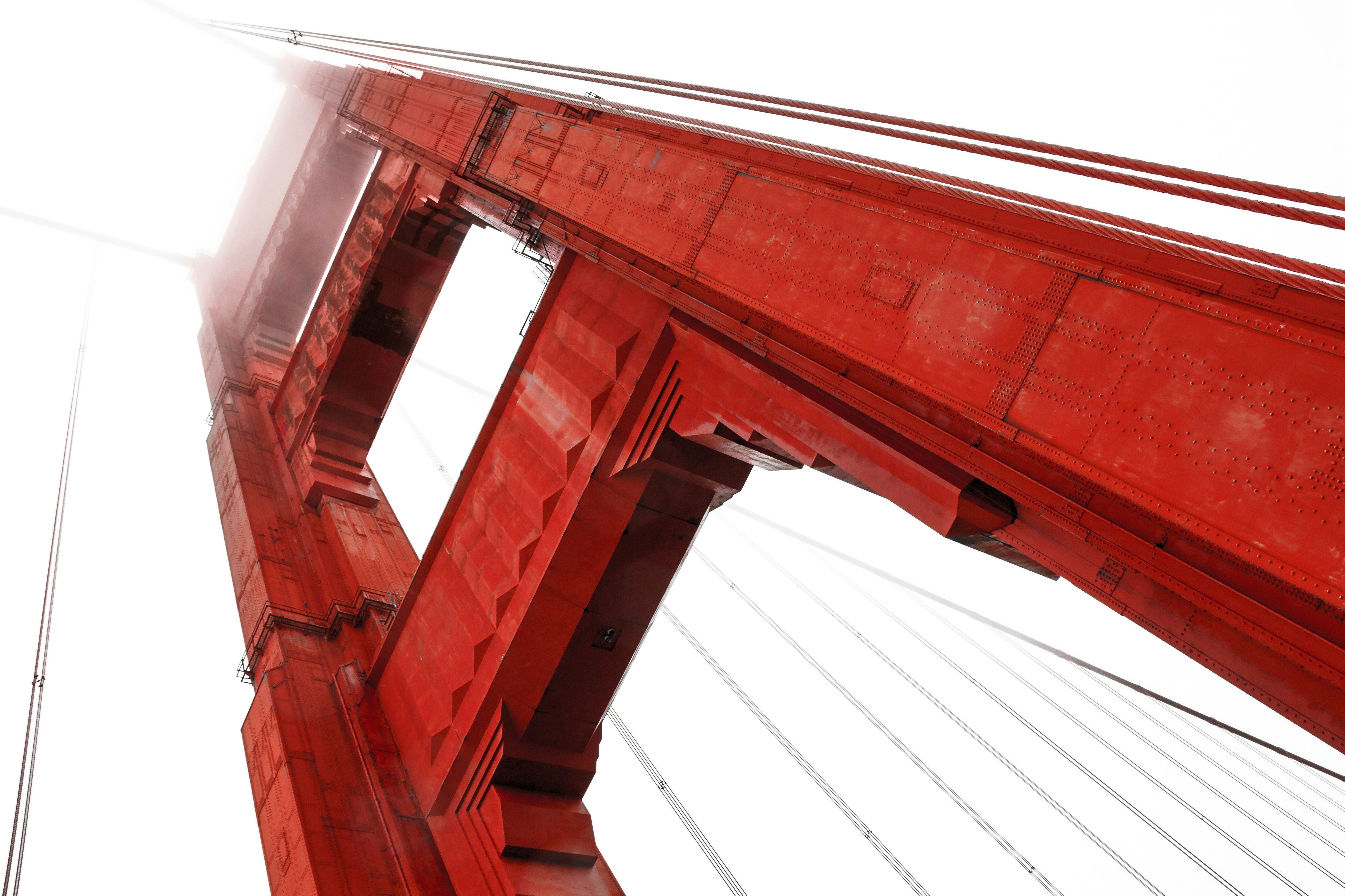 Crimson Diagonal: Geometry of a Bridge Tower