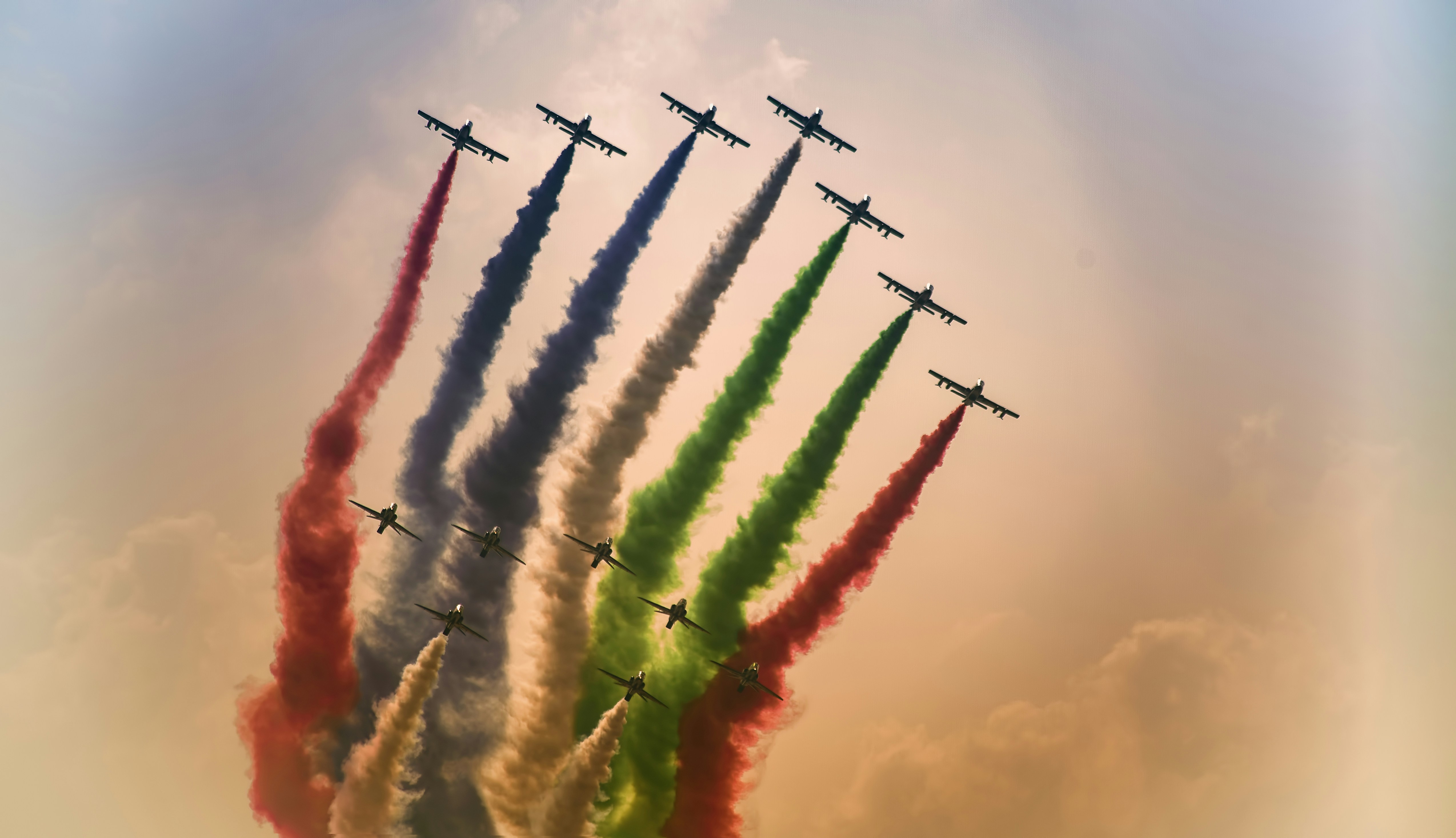 Tri-Color Skies: Italian Flag Aerial Display