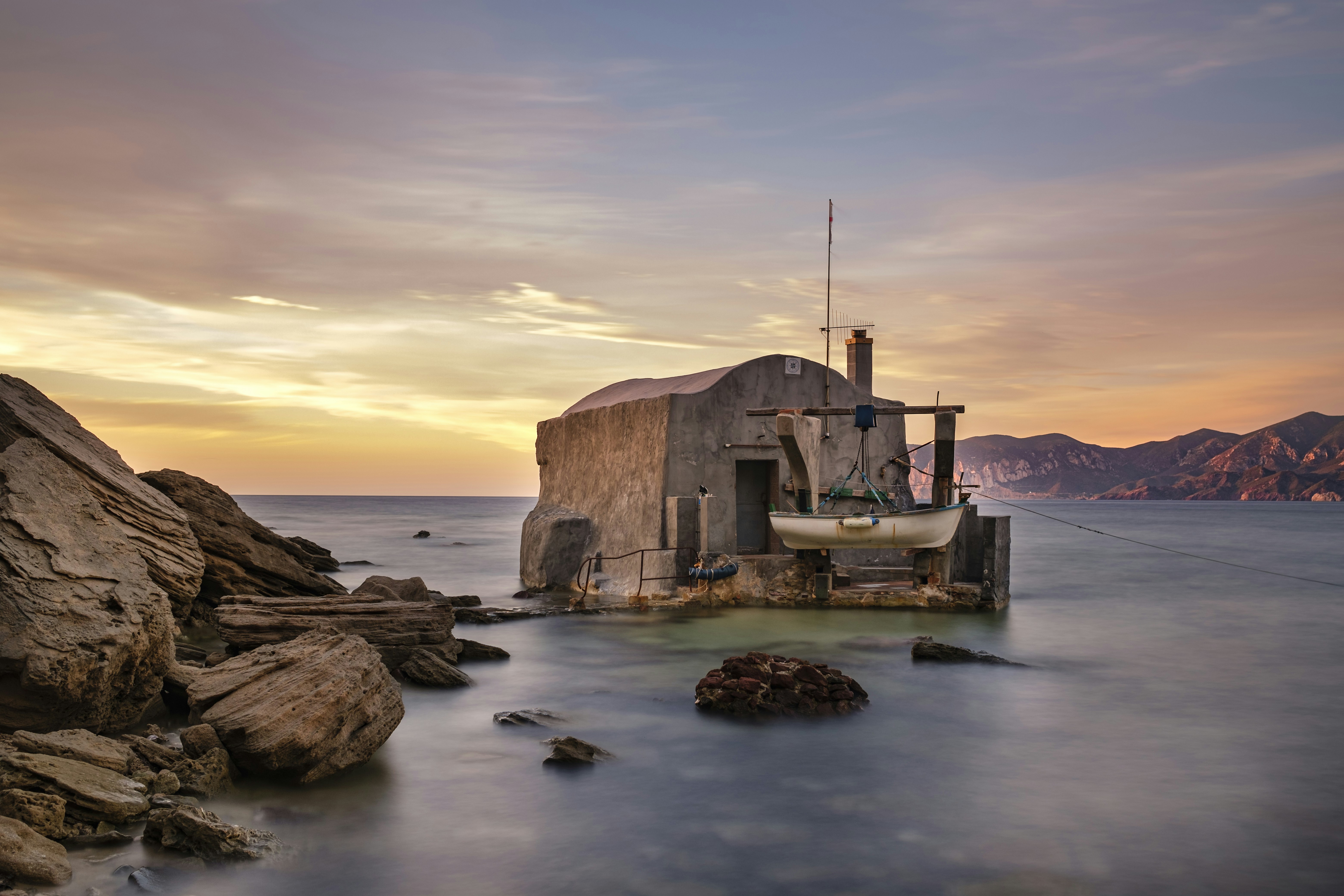Harbor Ruin at Golden Hour