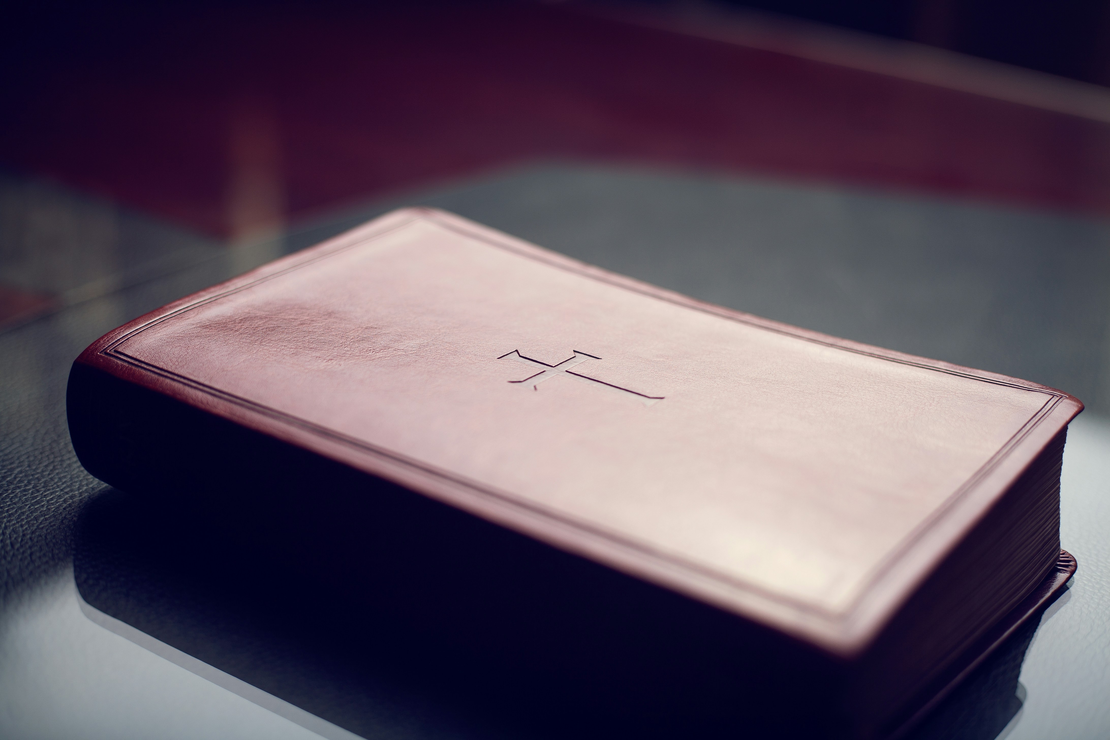 Marooned in Leather: A Closed Ledger Resting on Glass