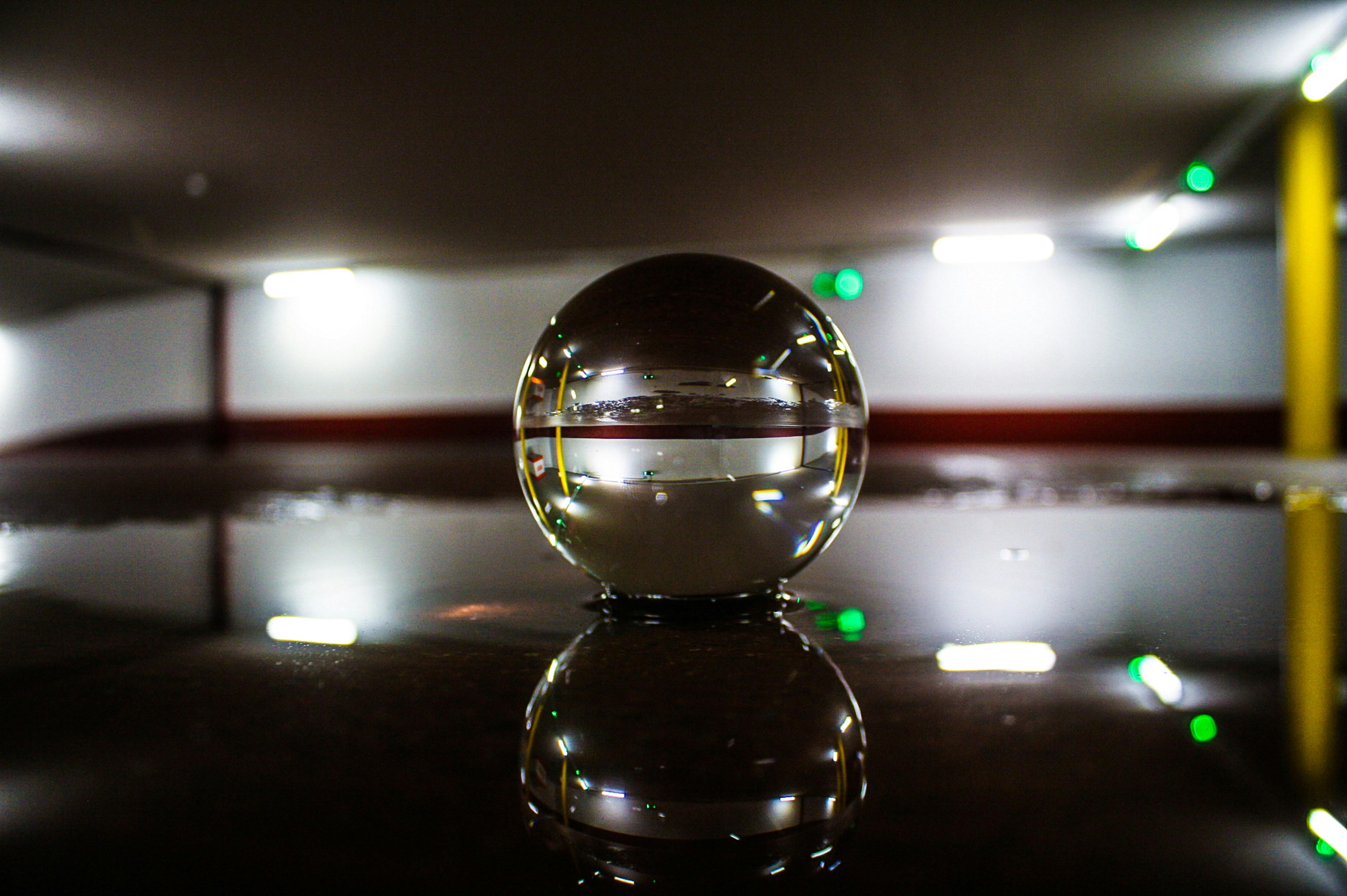 closeup photo of round clear ball