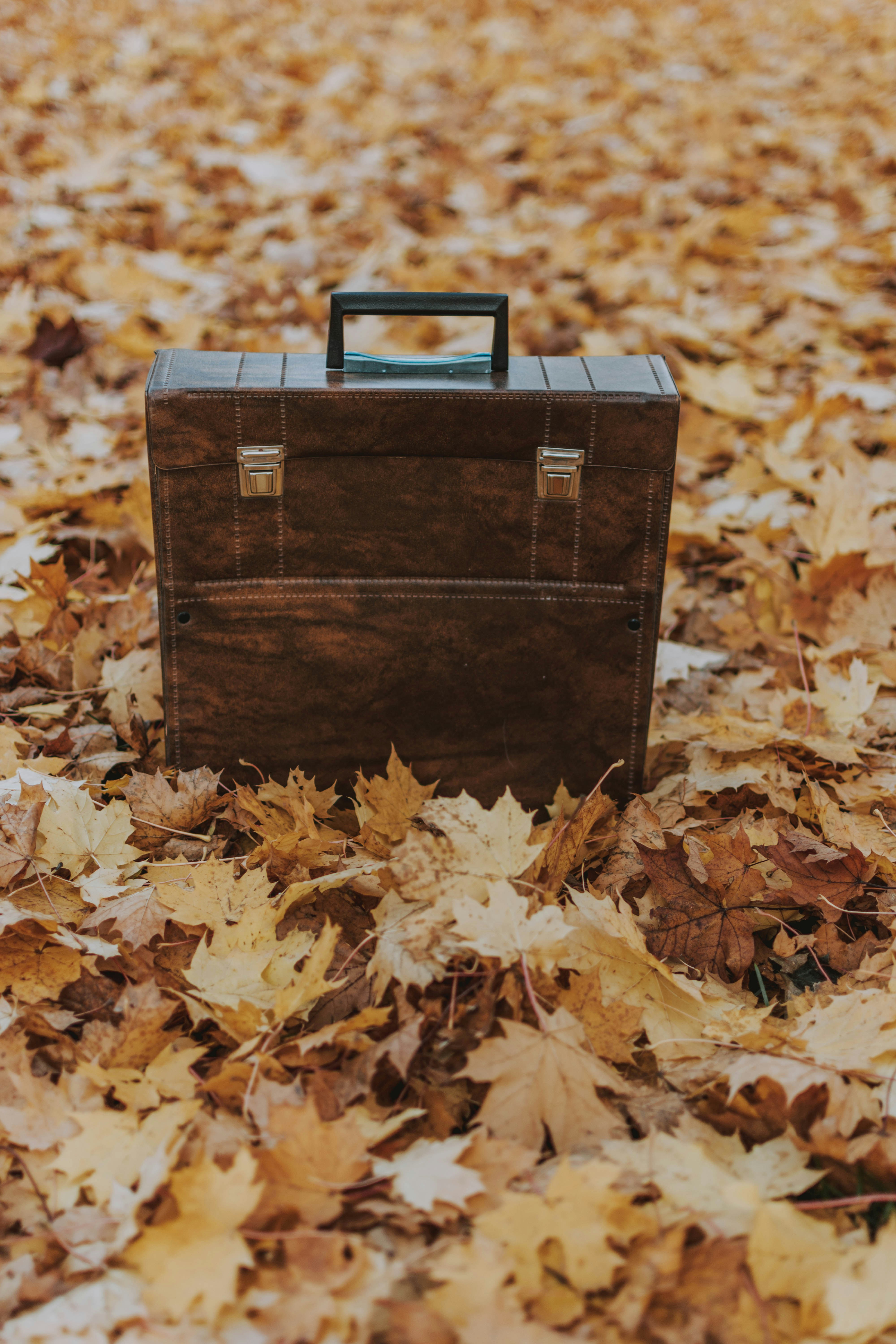 brown leather bag