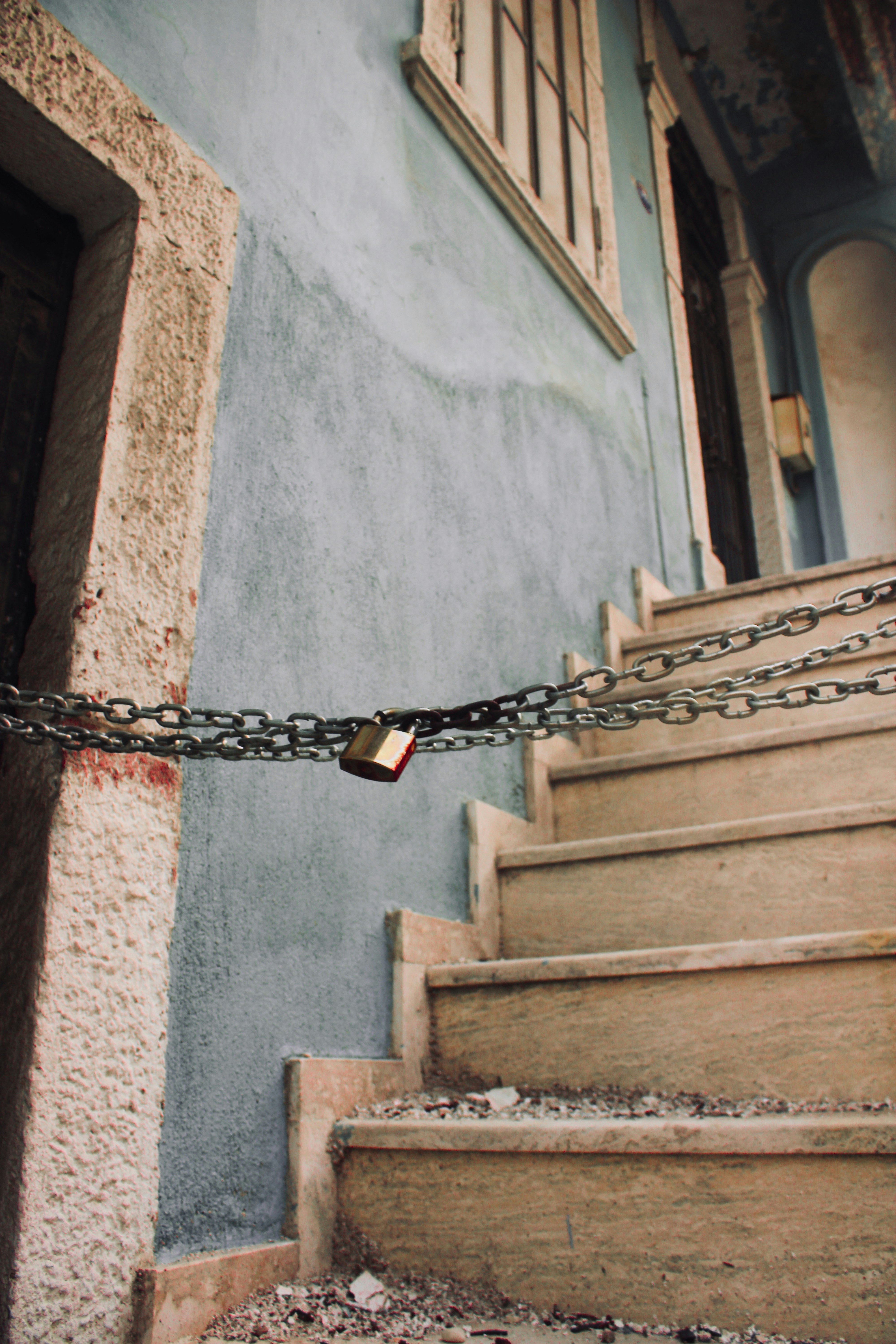 Staircase blocked with a chain photo – Free Grey Image on Unsplash