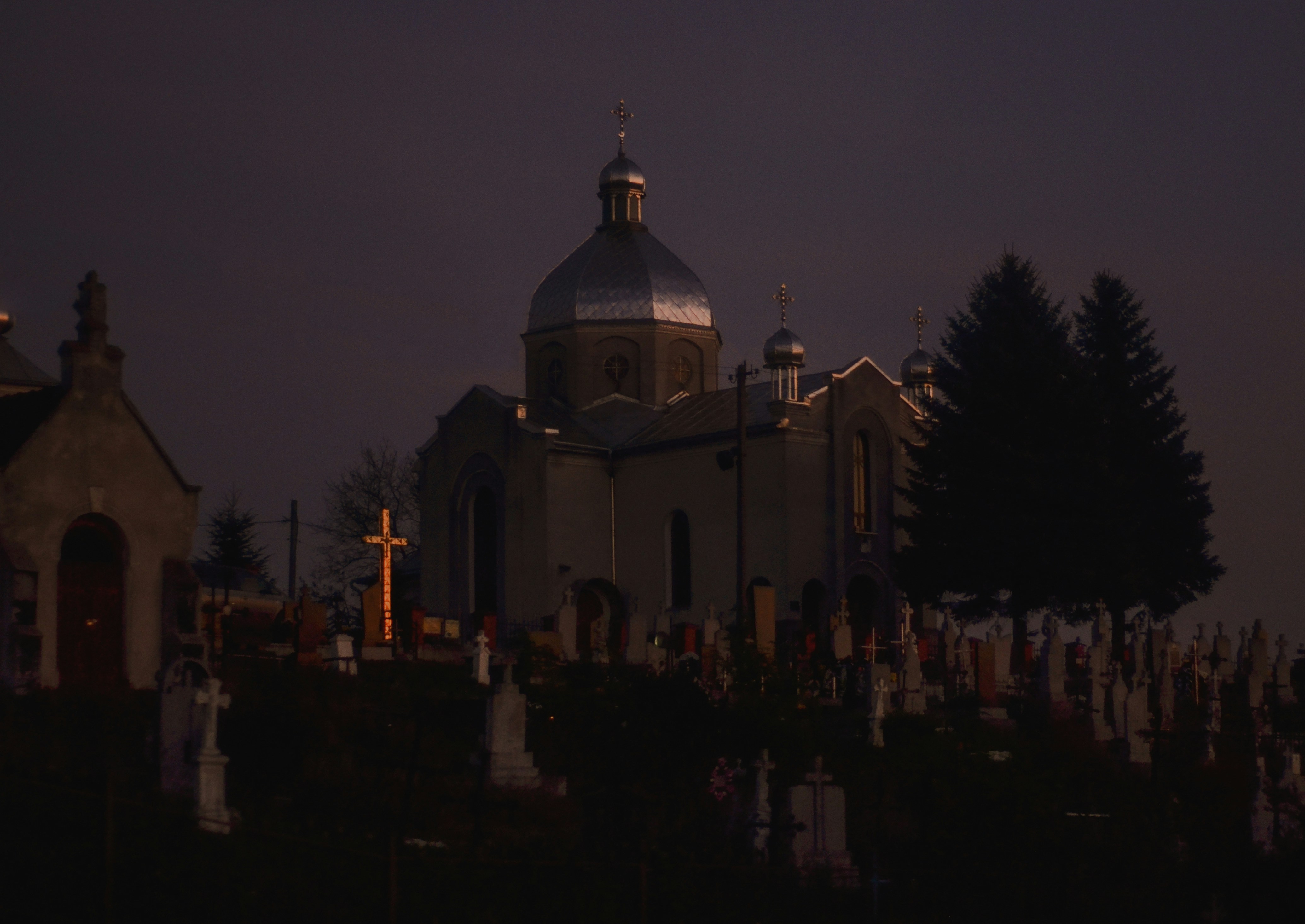 cathedral at night