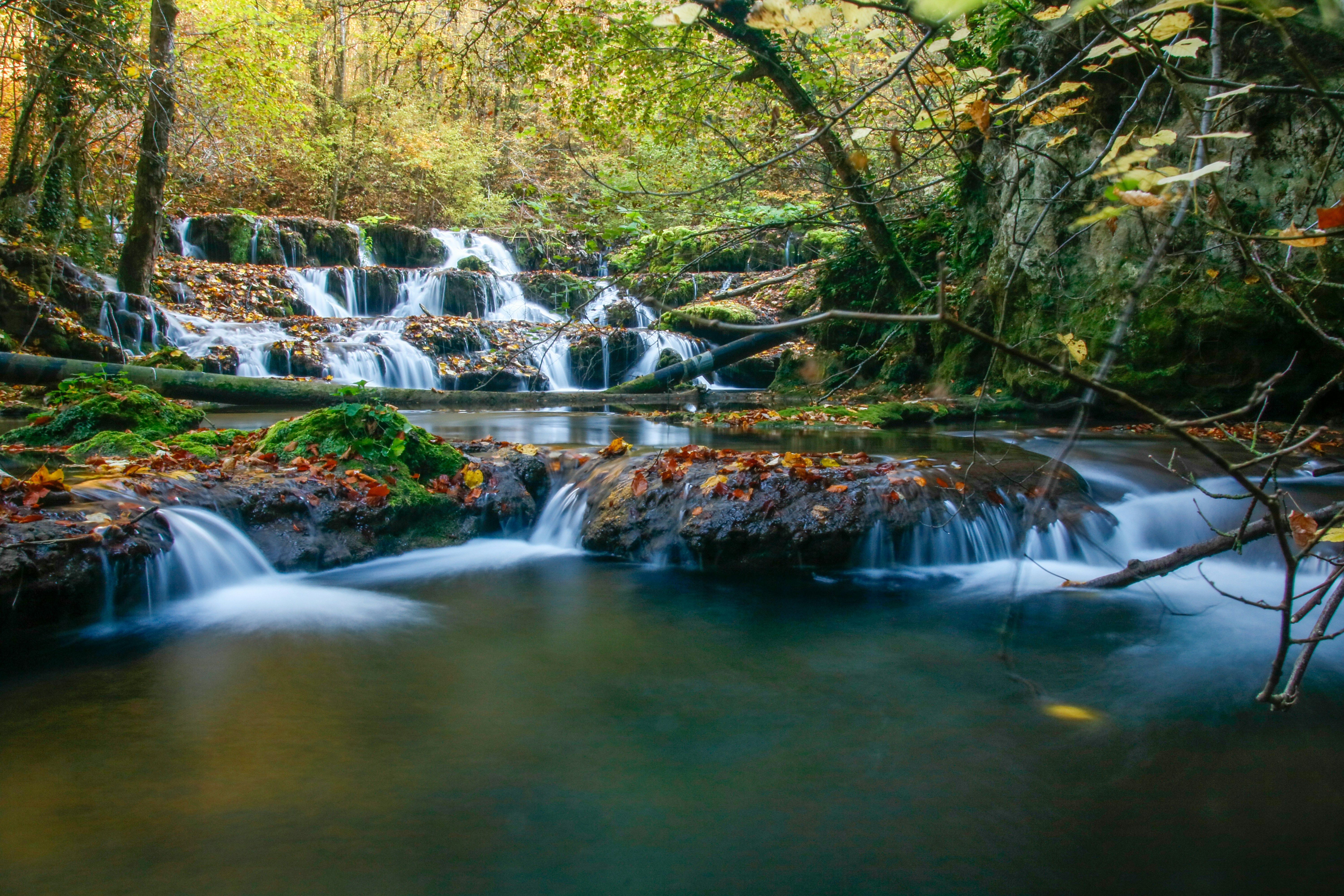 Time lapse photography of flowing multi-tier waterfall photo – Free ...