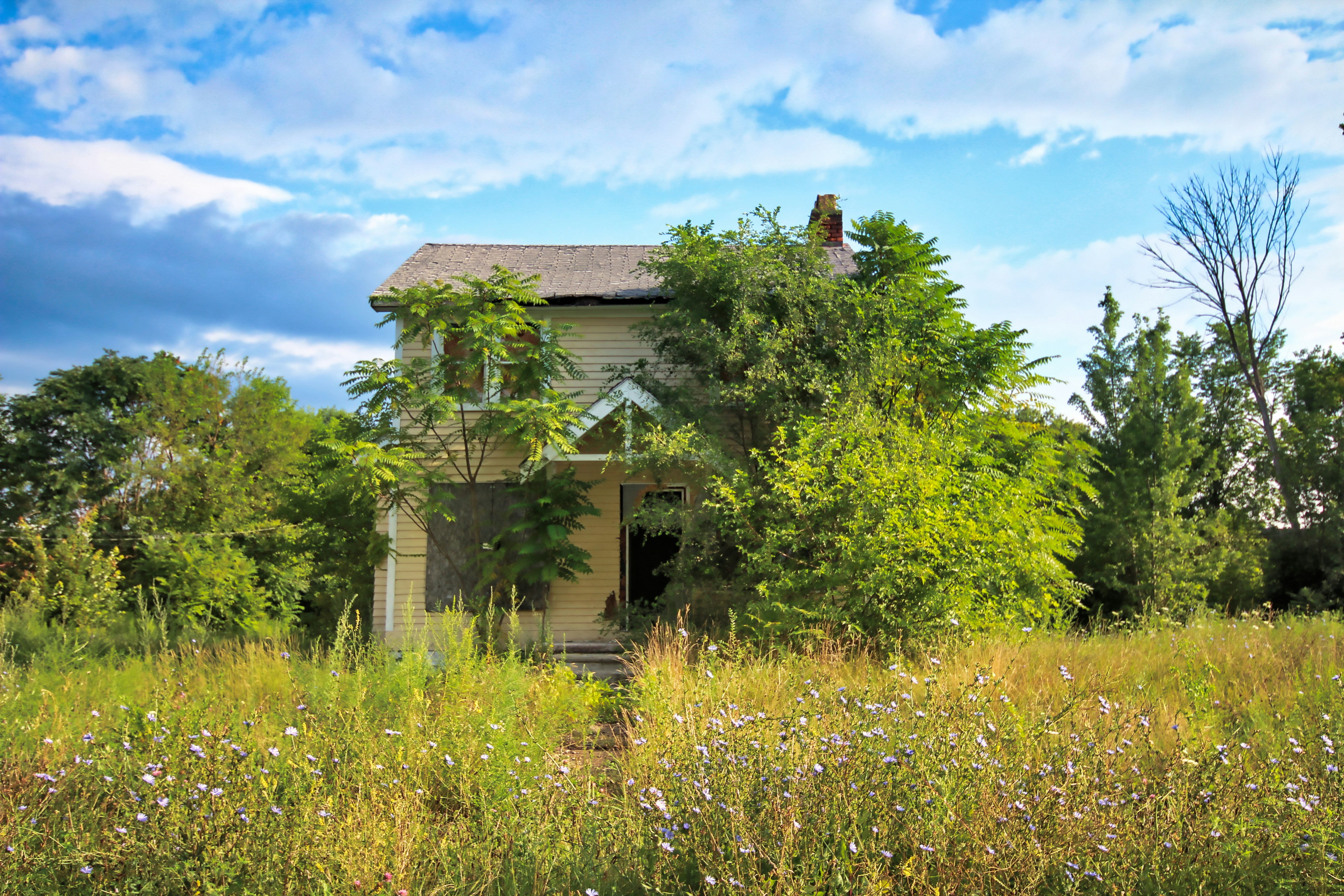 Abandoned house in Detroit, Michigan. | brown concrete building
