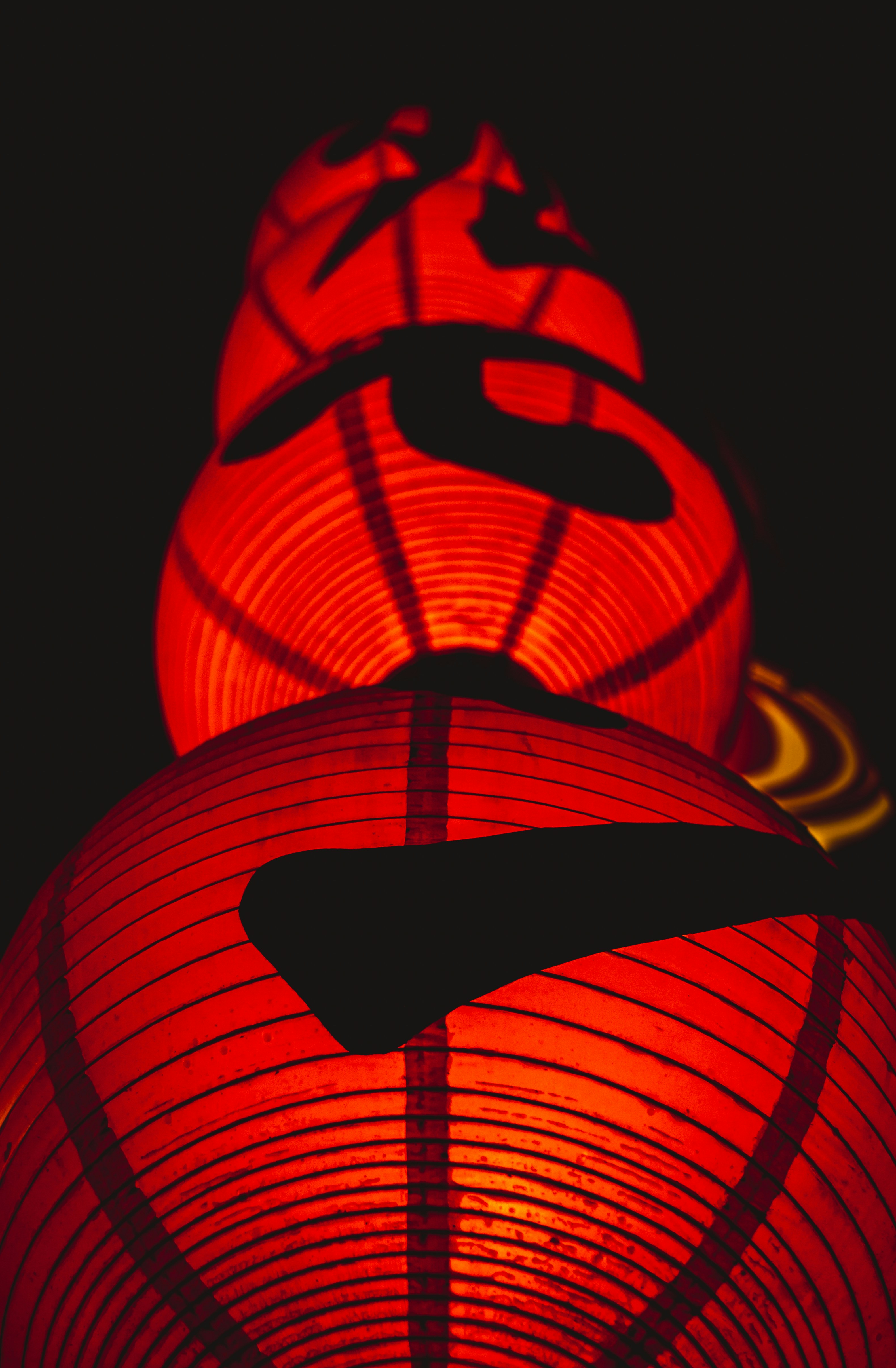 Two red lanterns lit up in the dark photo – Free Red Image on Unsplash