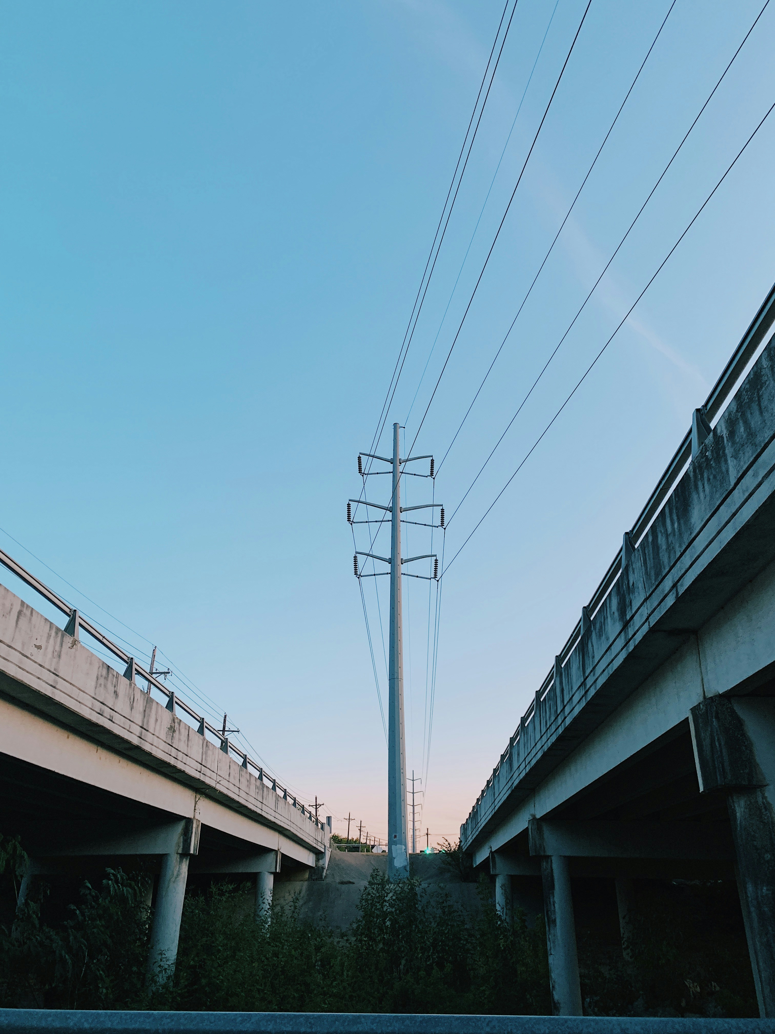 Architectural photography of gray concrete bridges photo – Free Blue ...