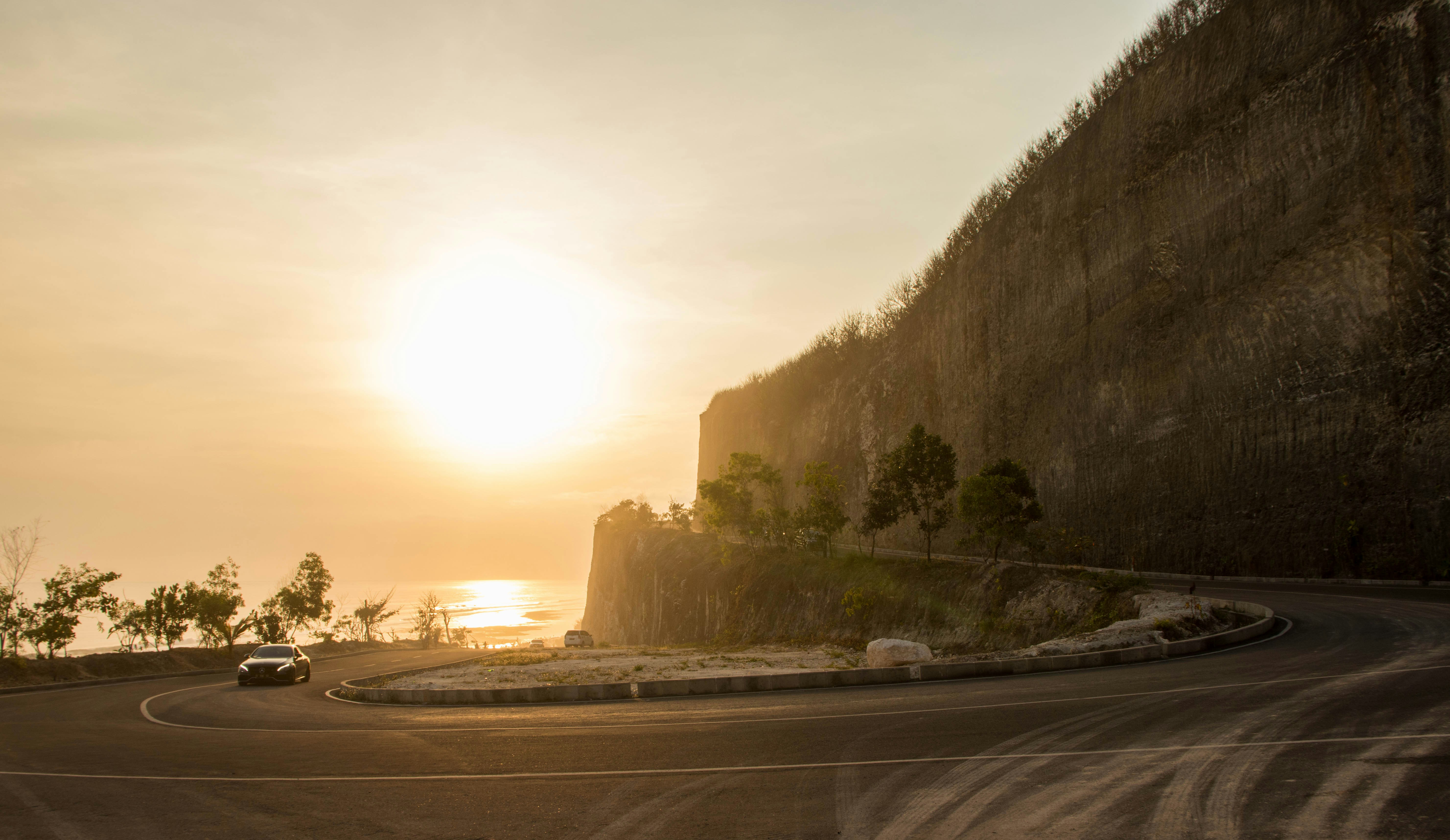 Serpentine Cliffside Drive at Golden Hour
