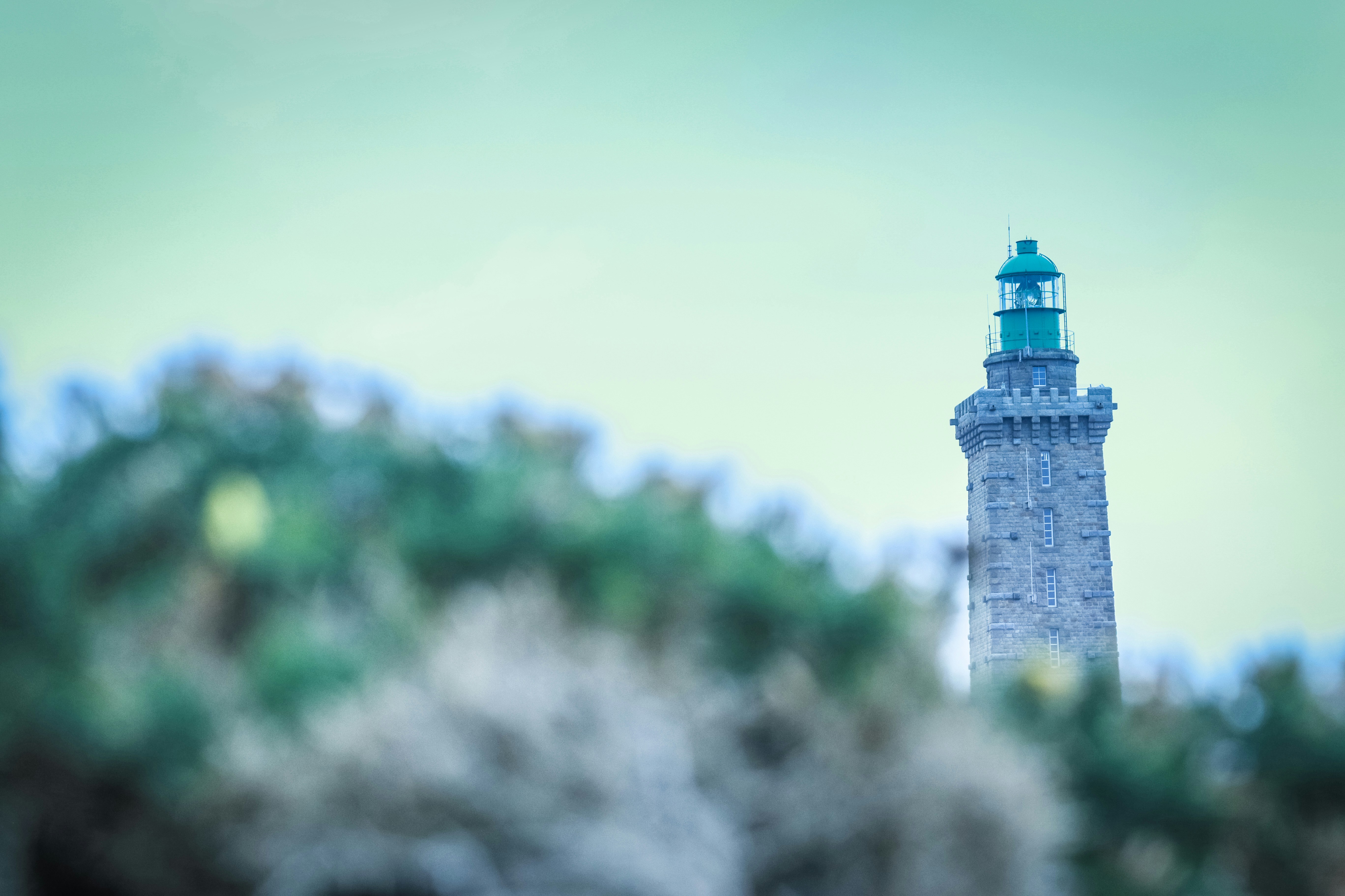 Lighthouse Rising Through a Velvet Sea of Foliage