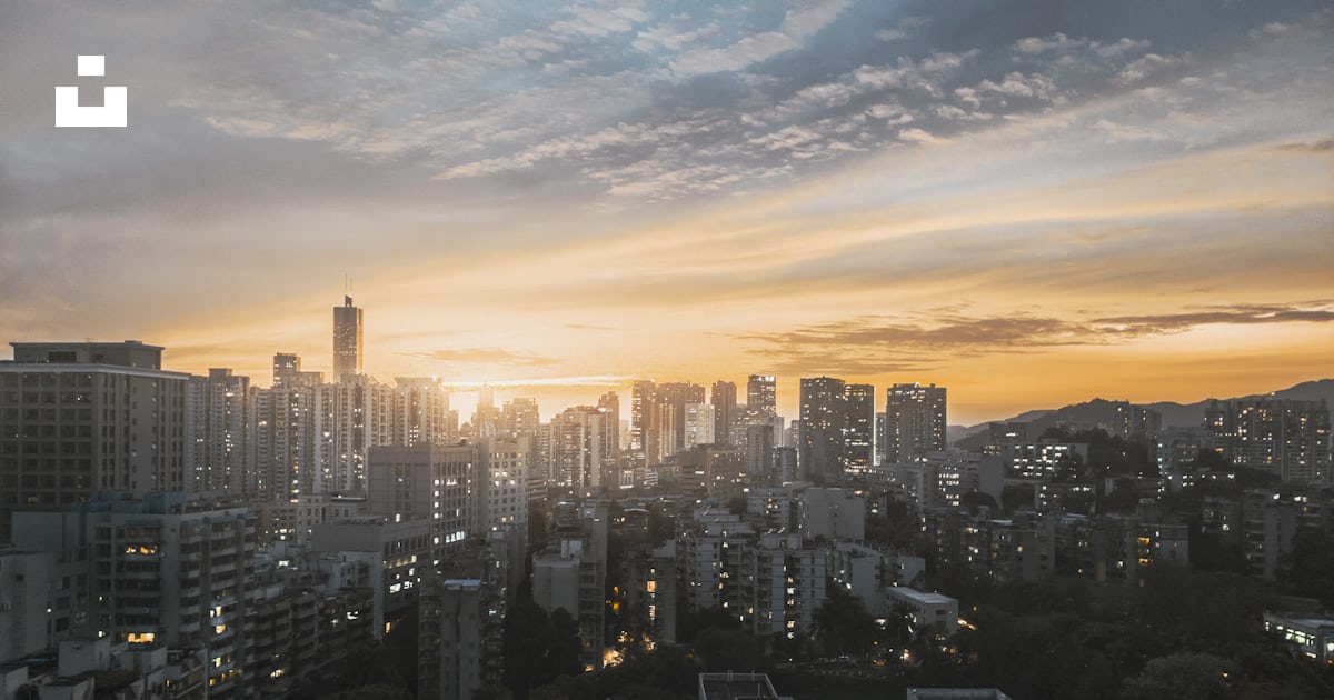 골든 아워 Golden Hour 동안 도시의 항공 사진 사진 Unsplash의 무료 광저우 이미지