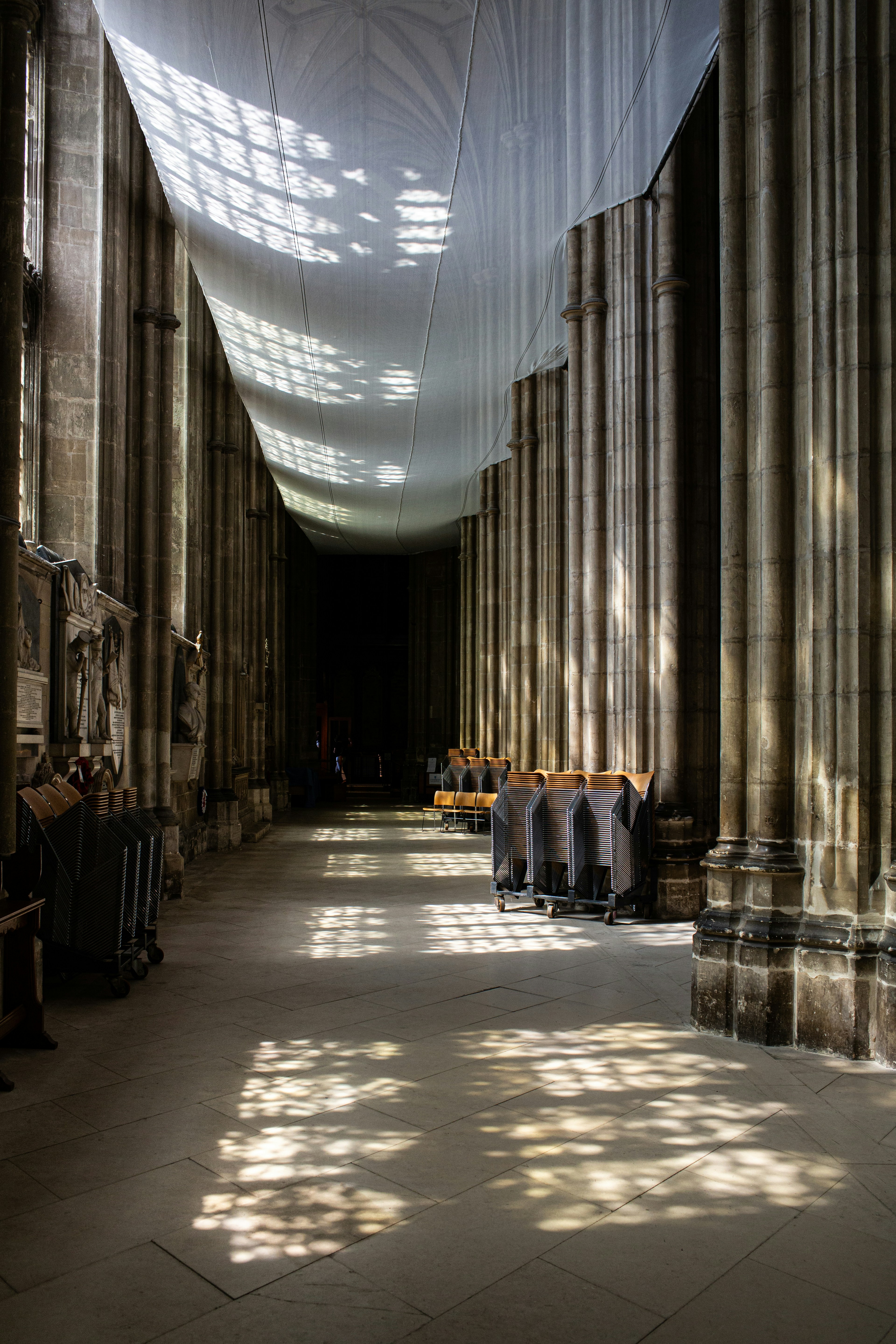Lattice of Light in a Gothic Hall