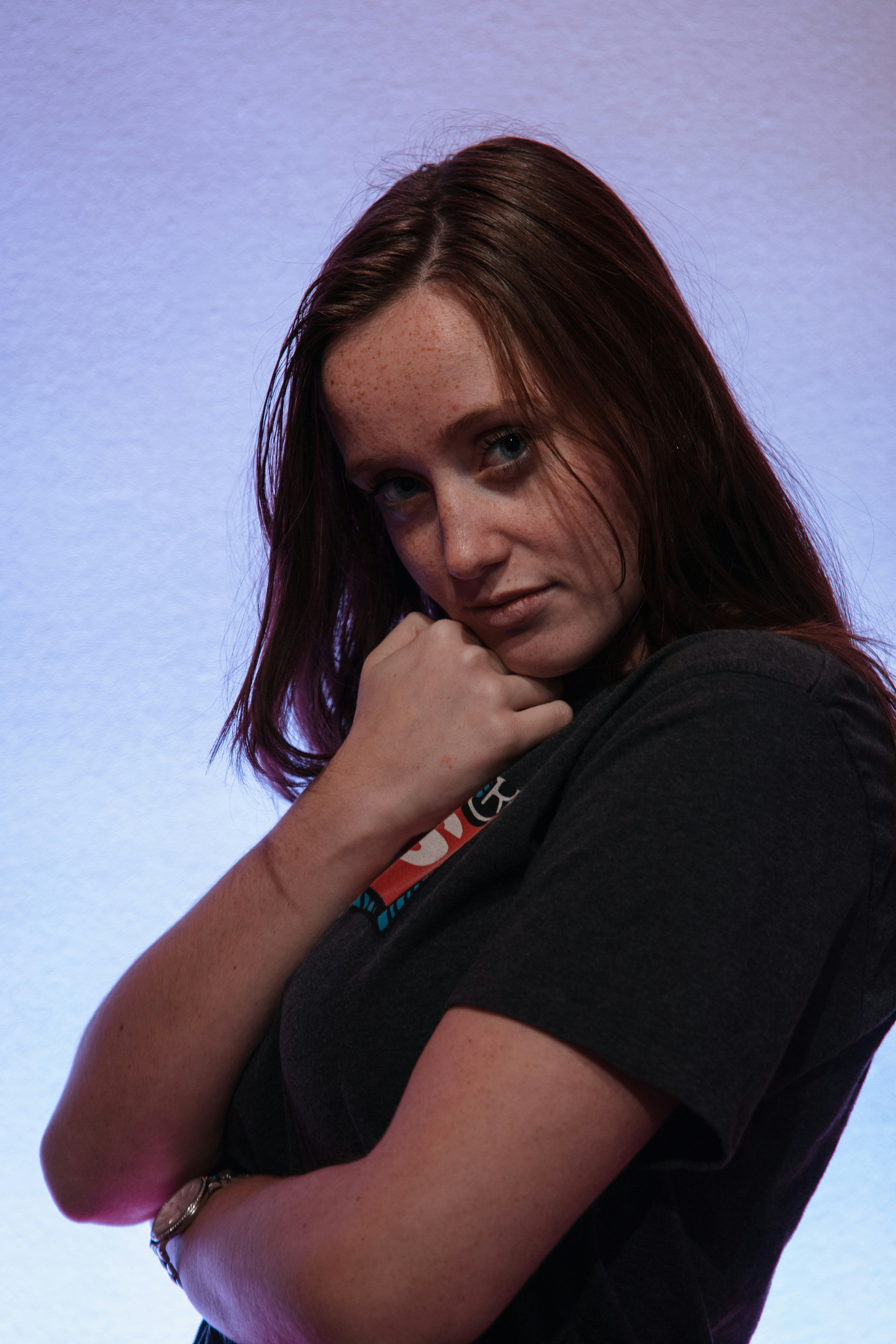 Blue Glow Portrait: A Contemplative Gaze
