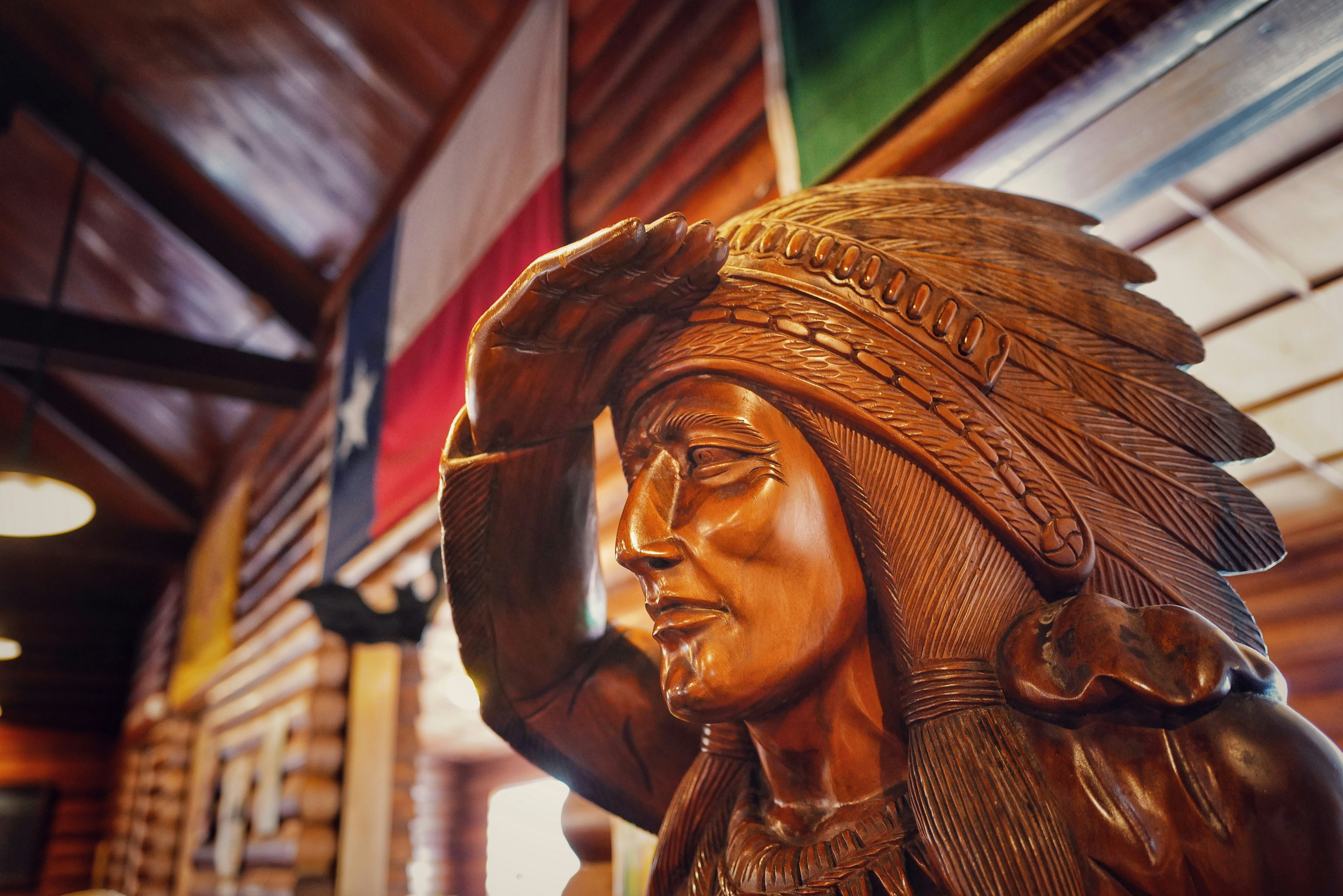 Brown Native American wooden statue inside building photo – Free Art ...