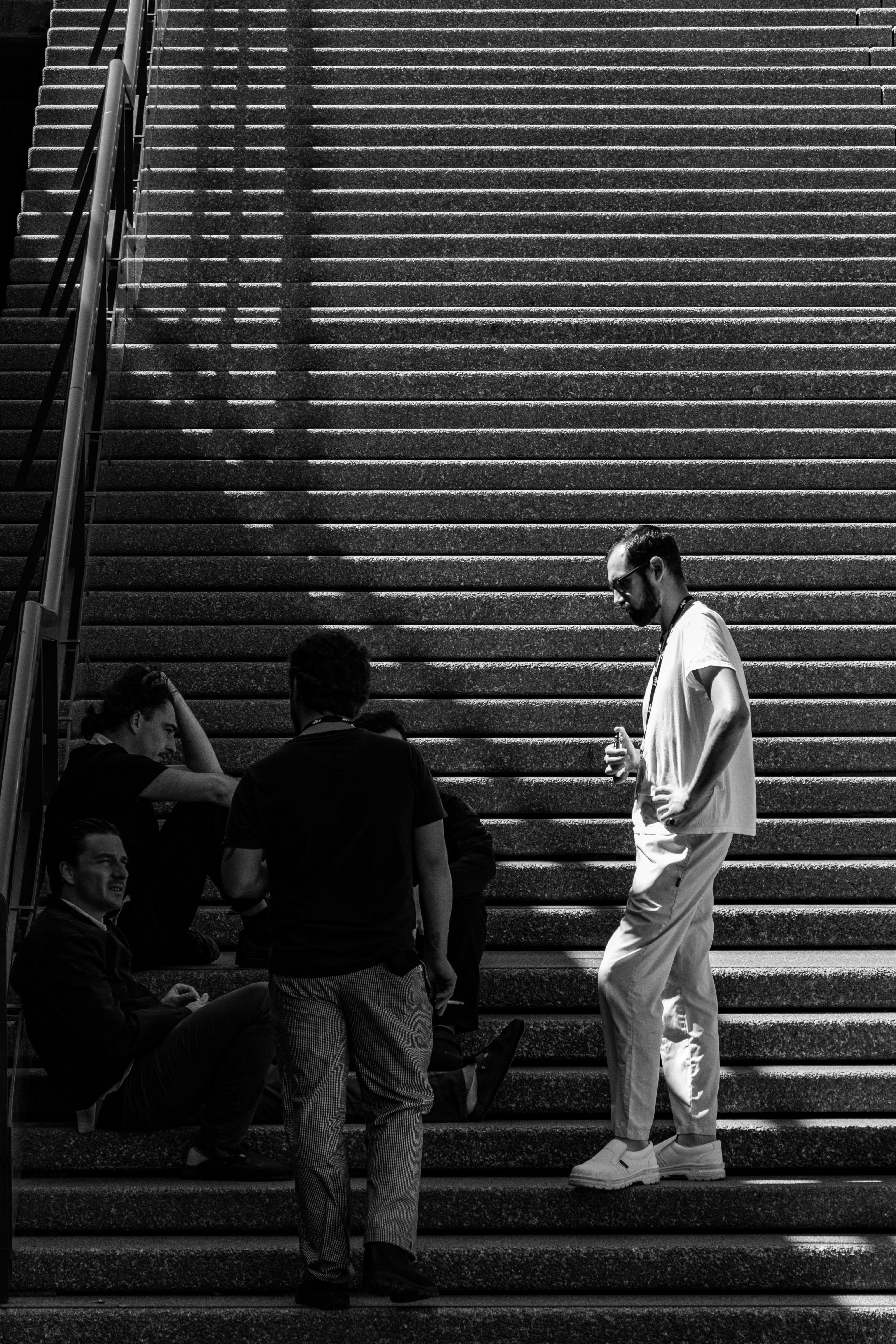 Steps, Shadows, and a Messenger in White
