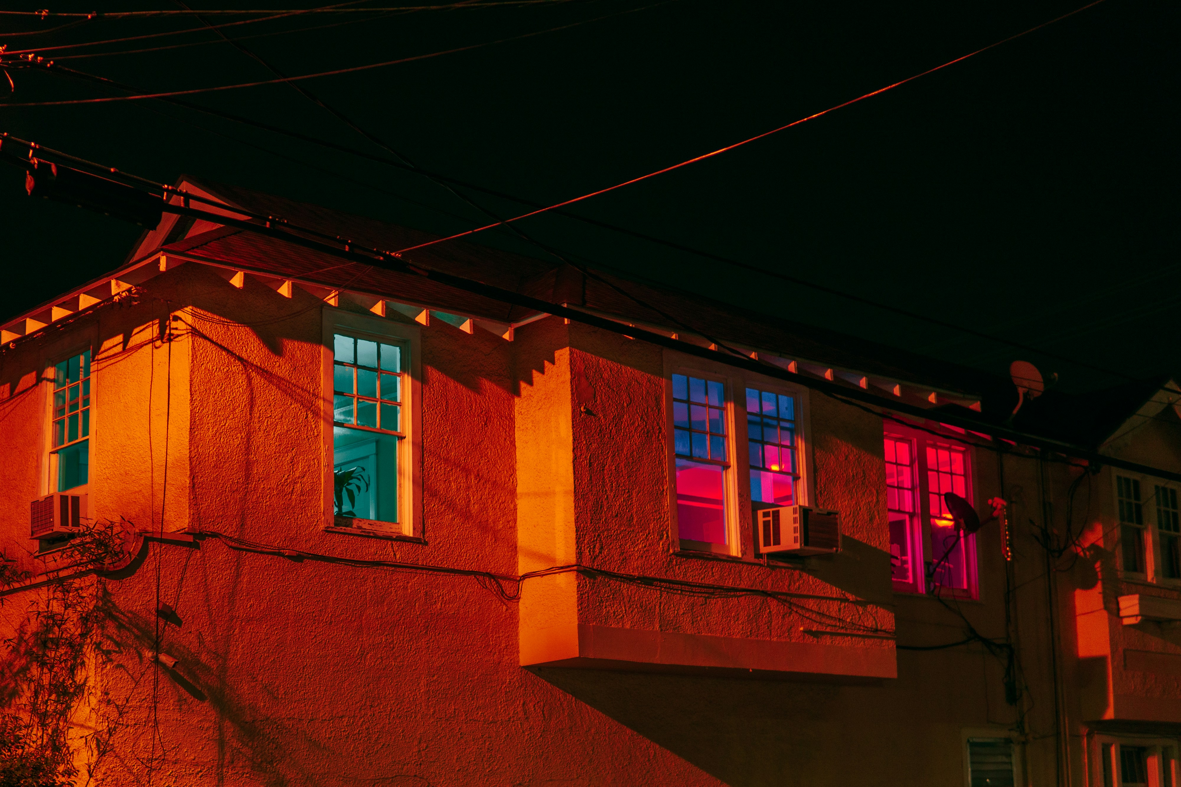 Neon-Framed Night at the Brick Terrace